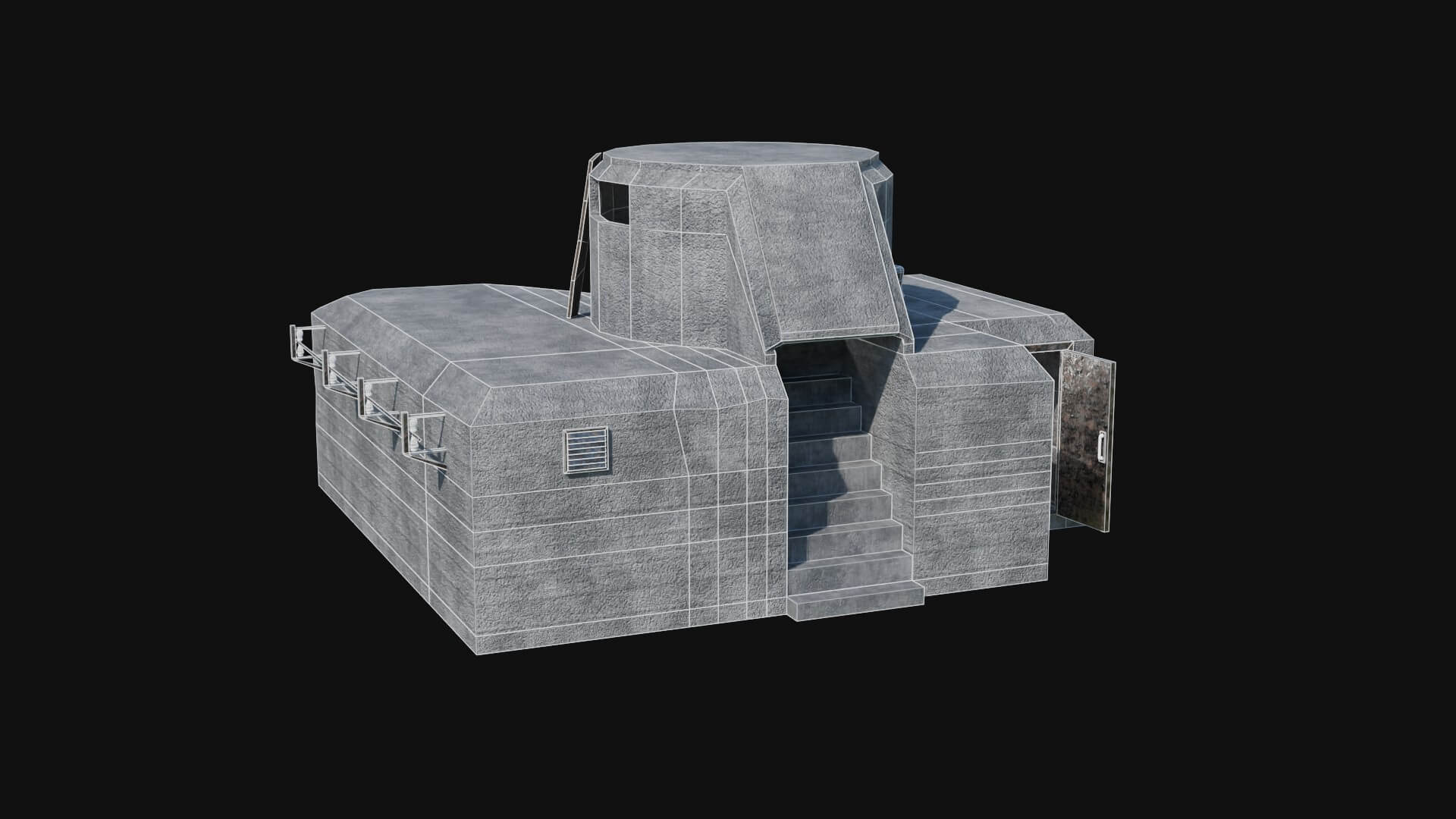 Bunker Military Base Postapo Shelter Collection - 3D Model by Enterables