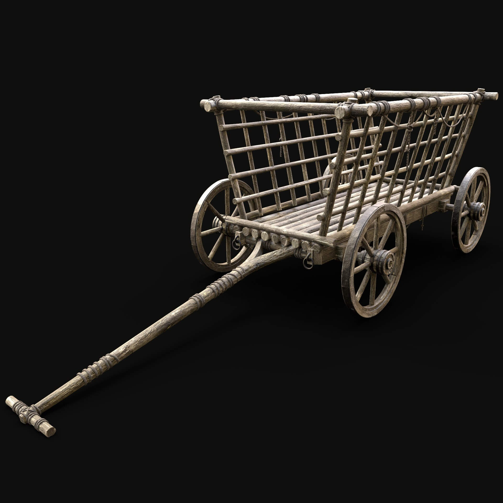 Medieval Wooden Cart - 3D Model by Enterables