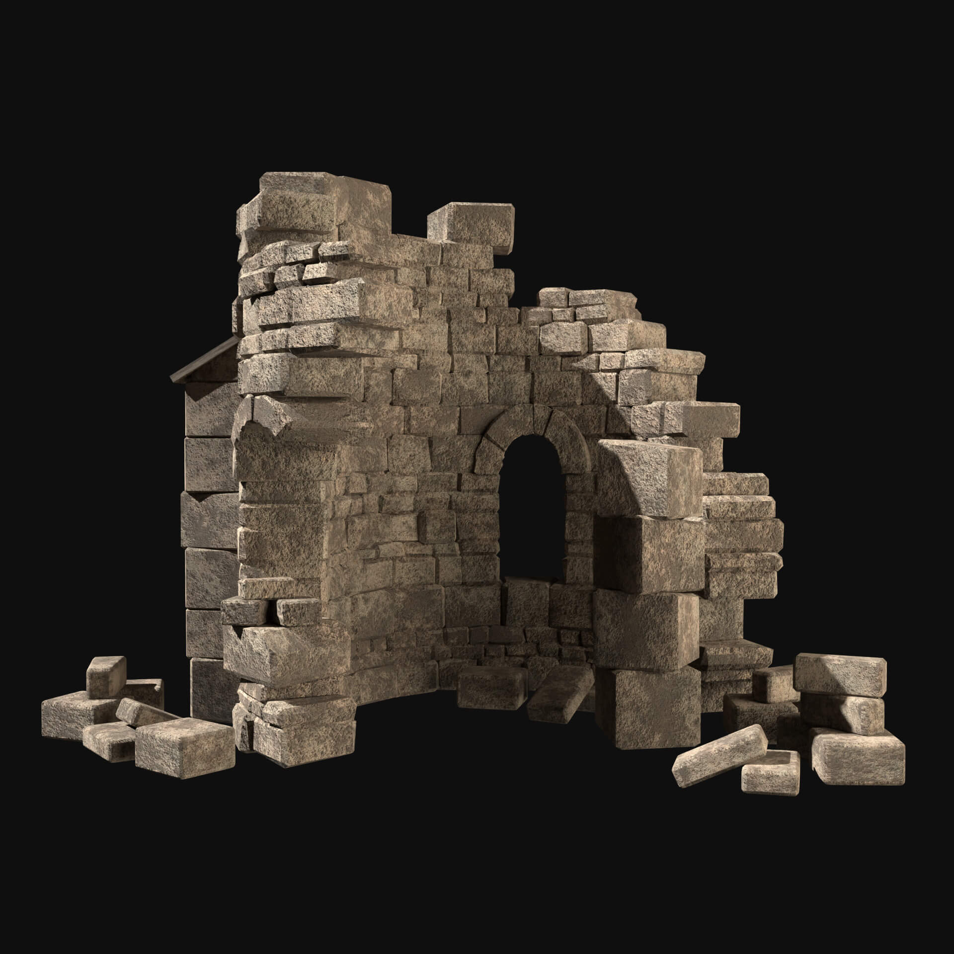 Castle Walls Ancient Ruin Collection - 3D Model by Enterables