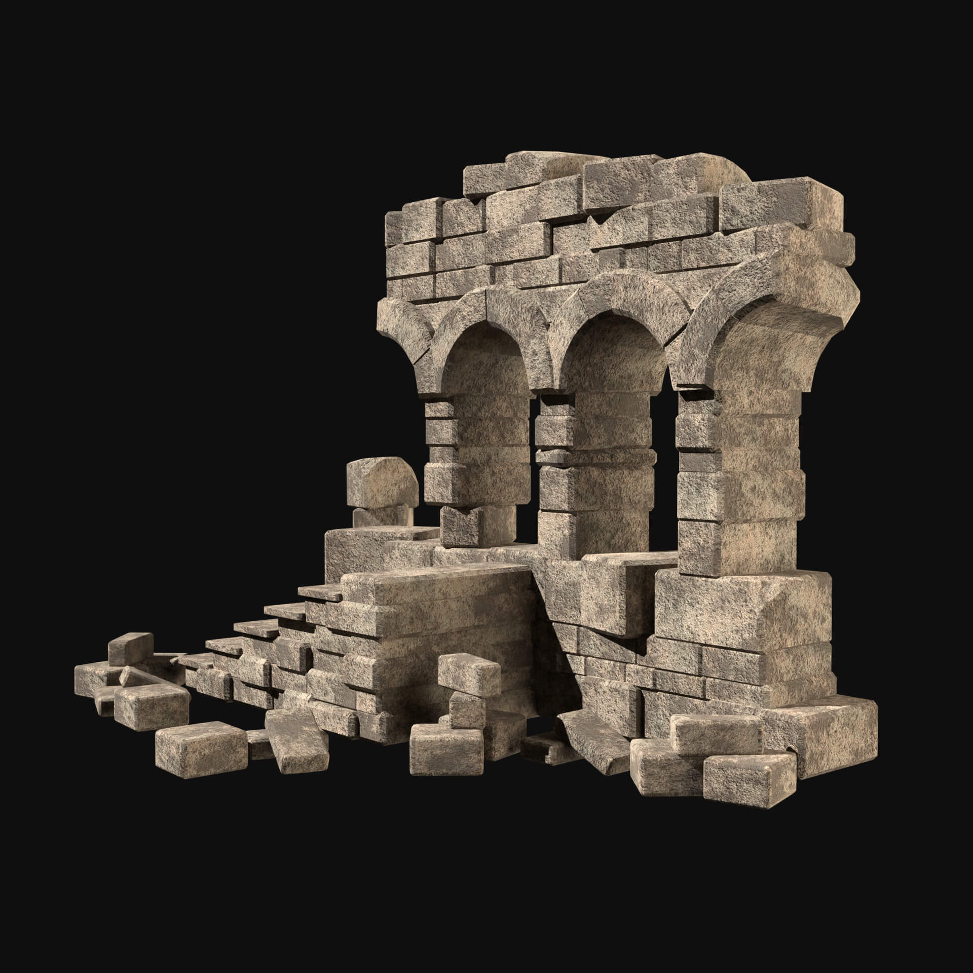 Castle Walls Ancient Ruin Collection - 3D Model by Enterables