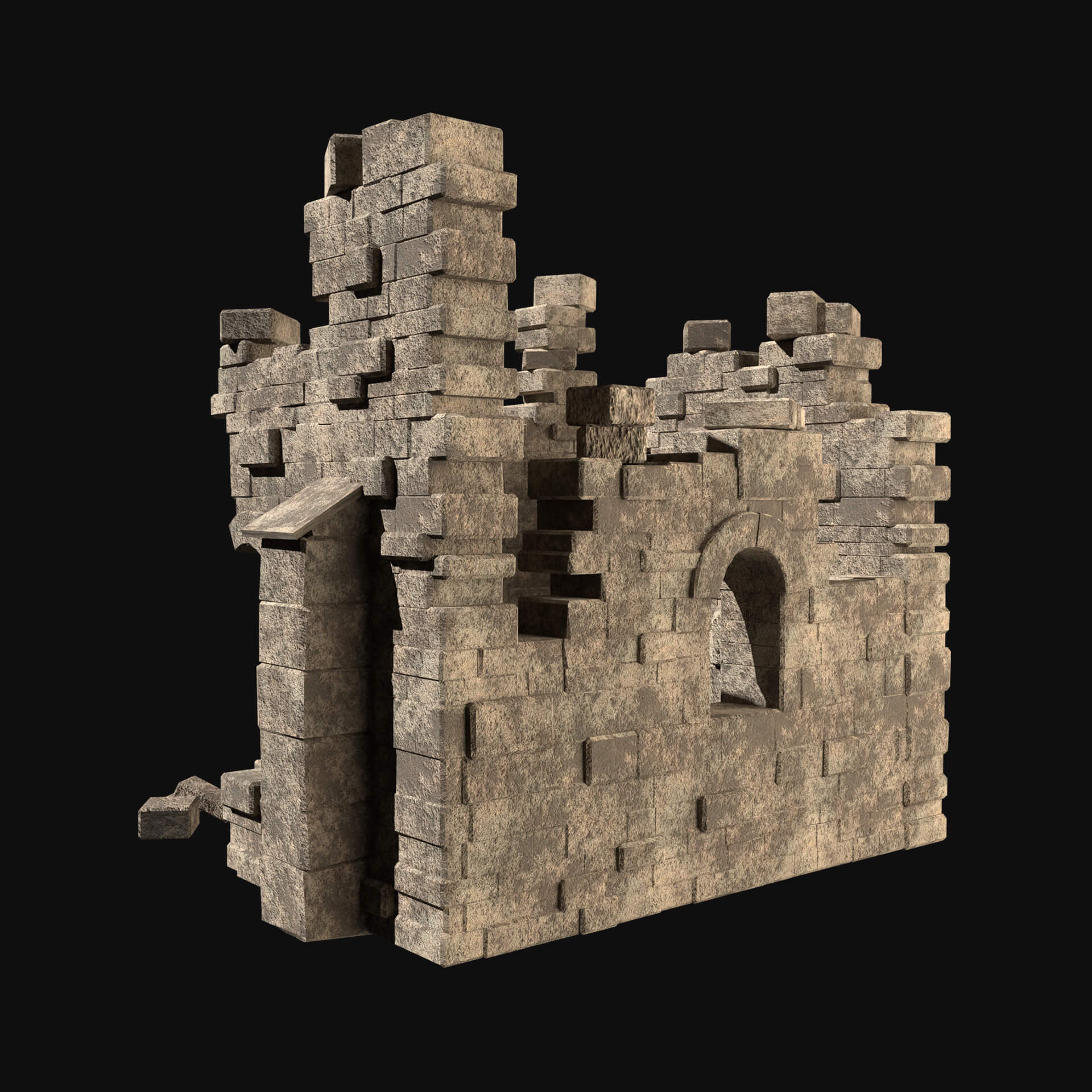 Castle Walls Ancient Ruin Collection - 3D Model by Enterables