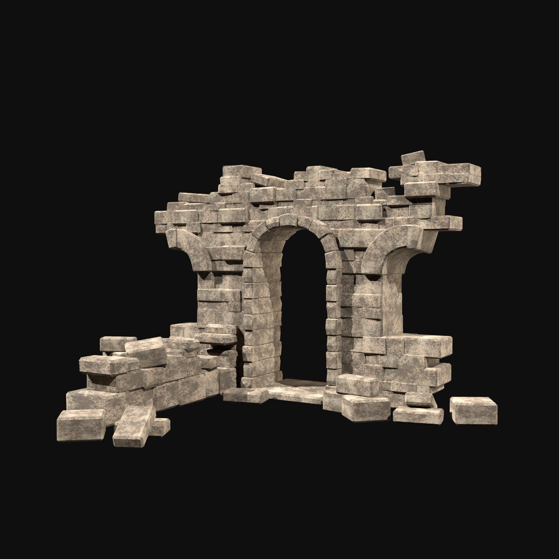Castle Walls Ancient Ruin Collection - 3D Model by Enterables