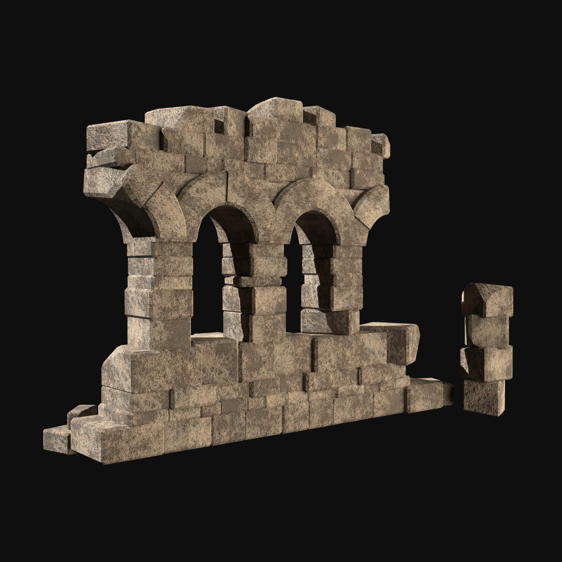Castle Walls Ancient Ruin Collection - 3D Model by Enterables