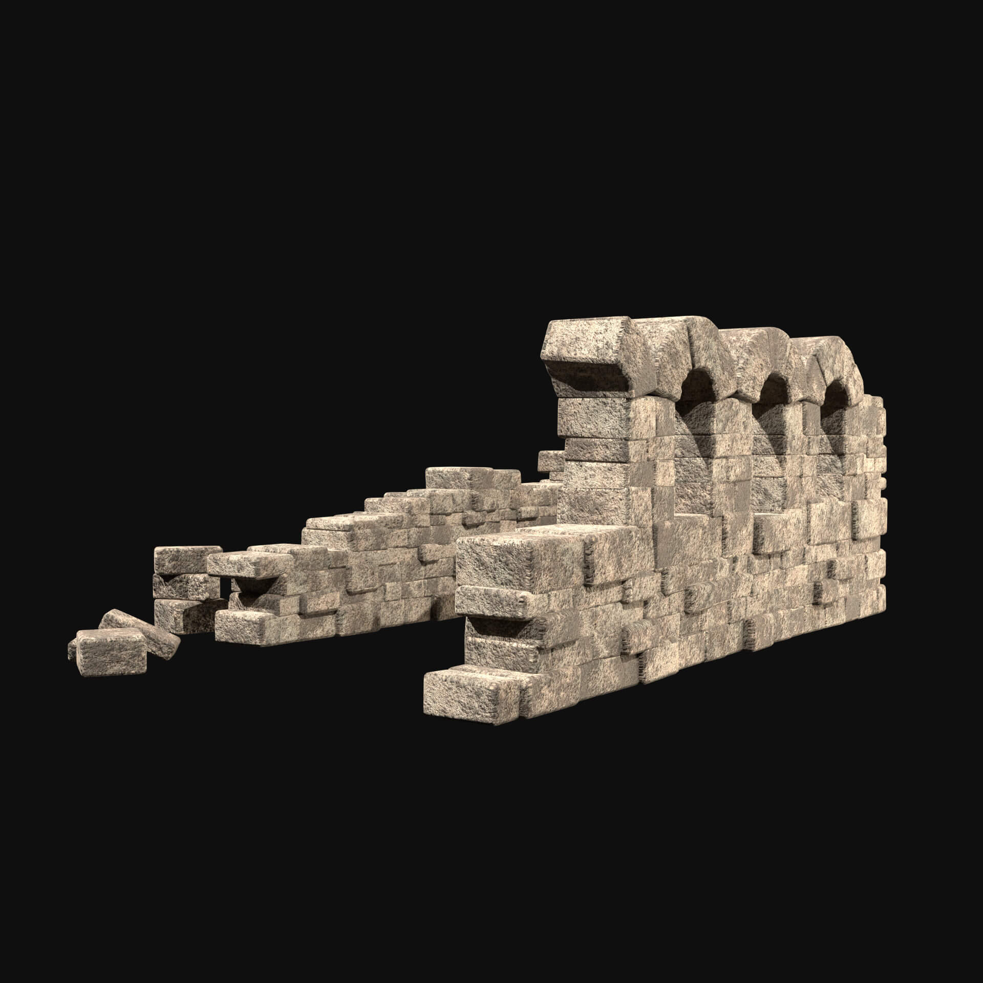 Castle Walls Ancient Ruin Collection - 3D Model by Enterables