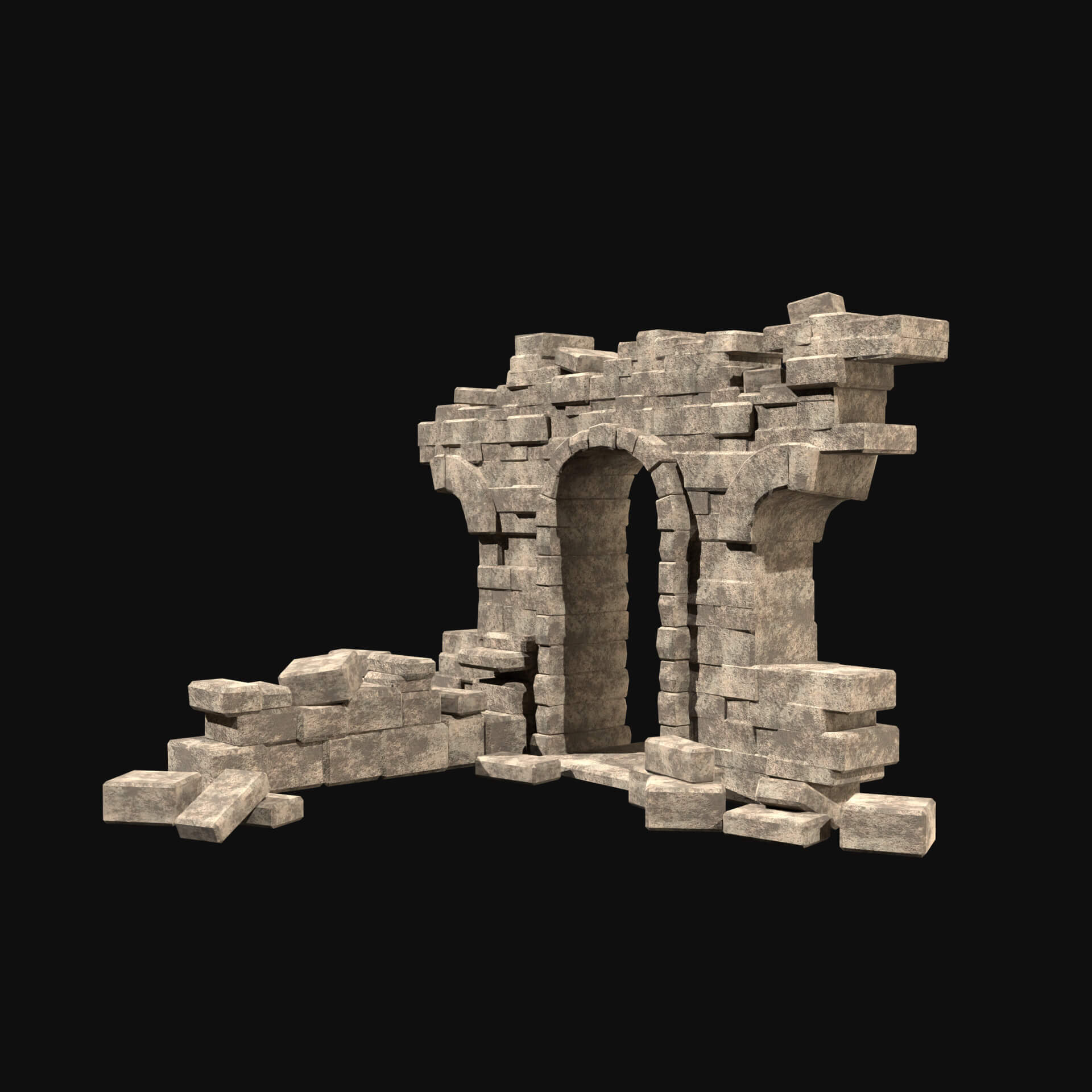 Castle Walls Ancient Ruin Collection - 3D Model by Enterables