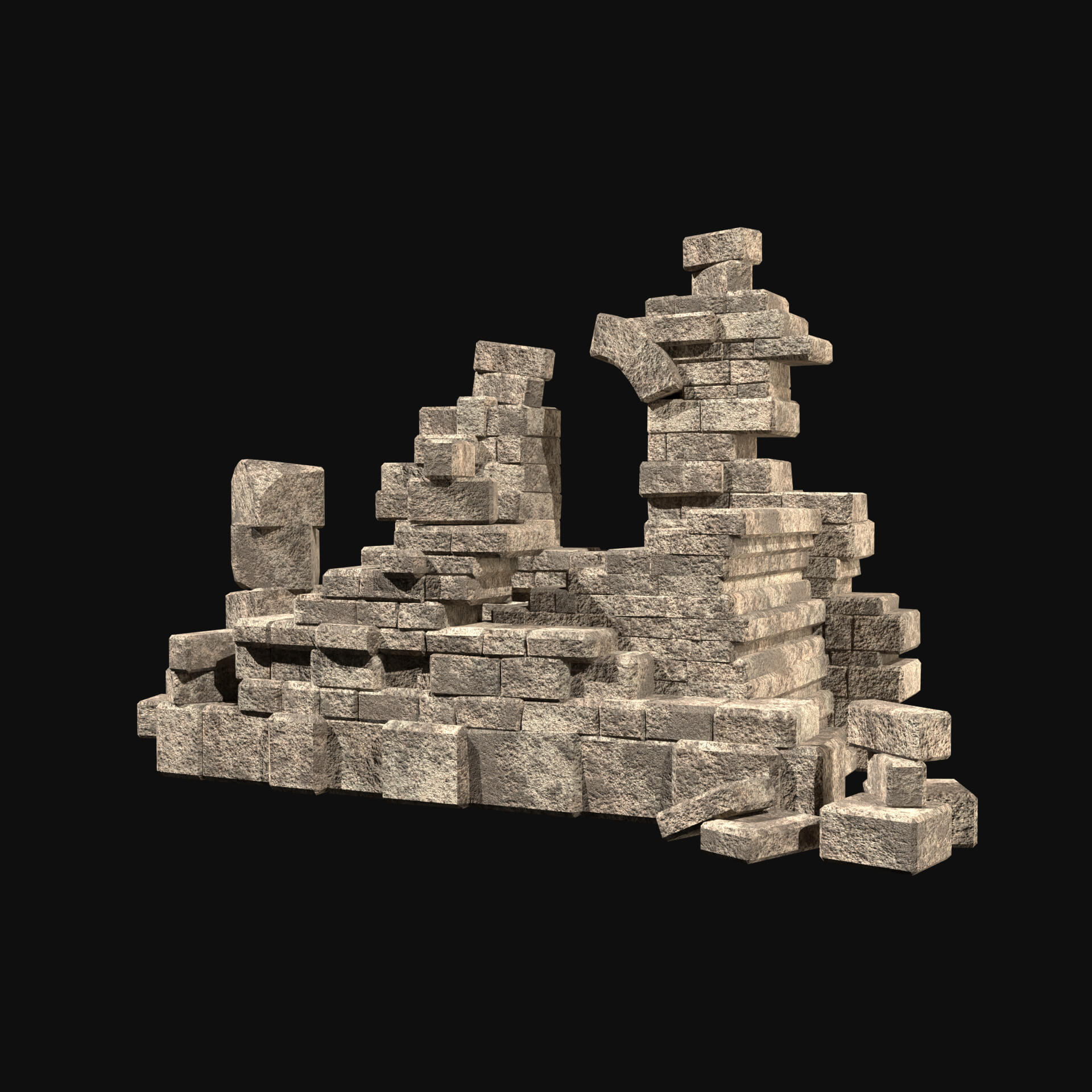 Castle Walls Ancient Ruin Collection - 3D Model by Enterables