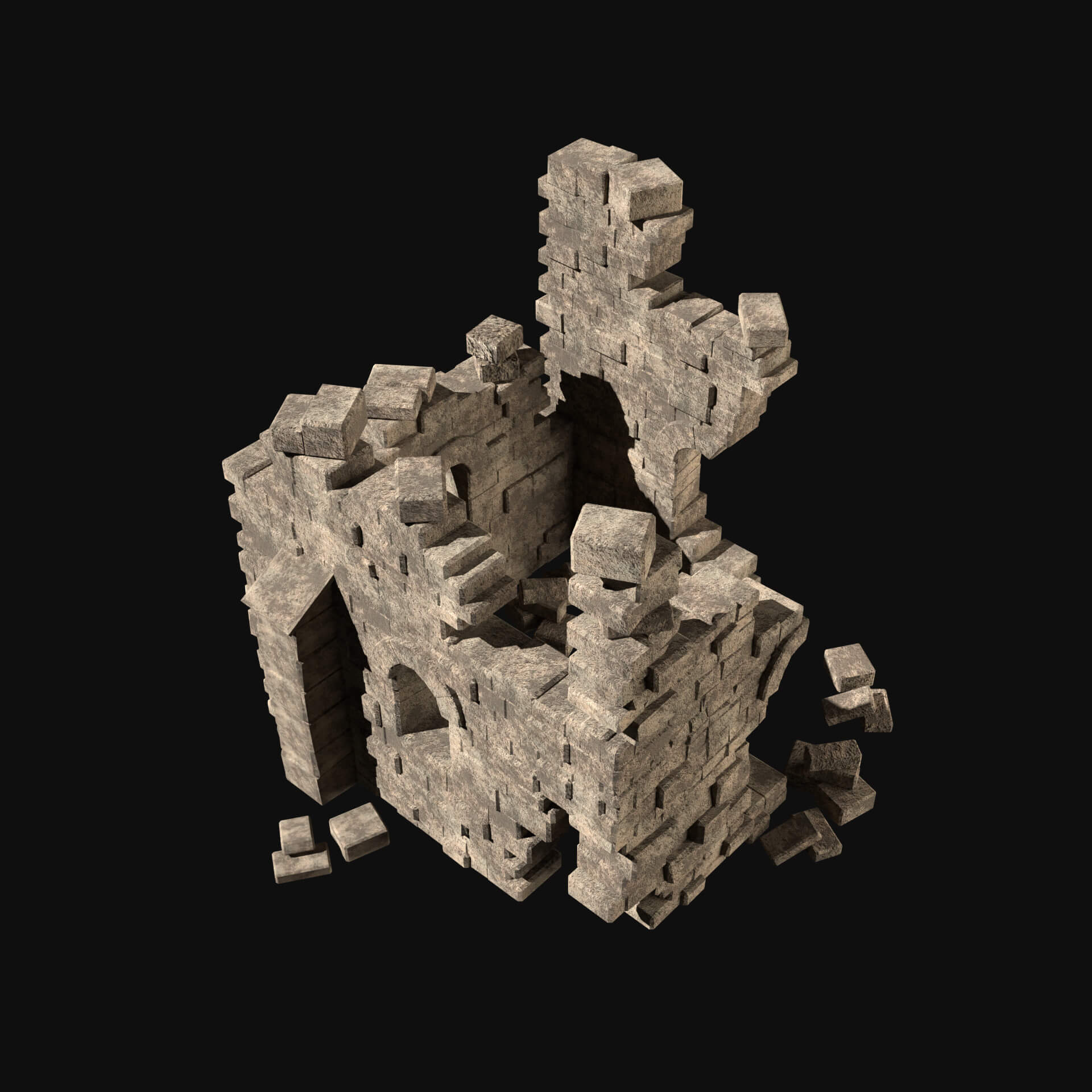 Castle Walls Ancient Ruin Collection - 3D Model by Enterables