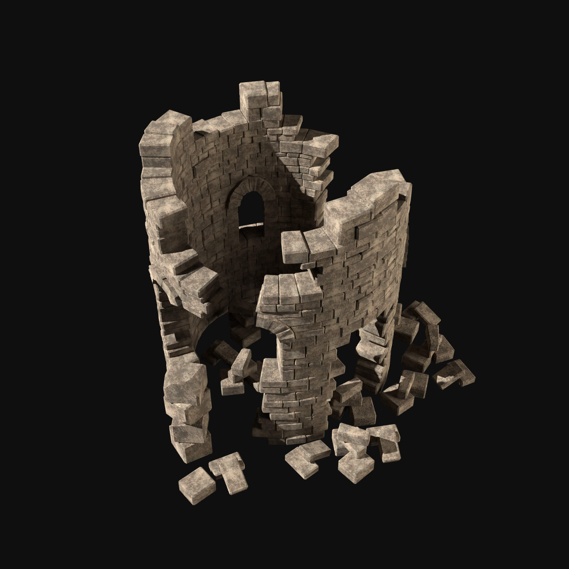 Castle Walls Ancient Ruin Collection - 3D Model by Enterables
