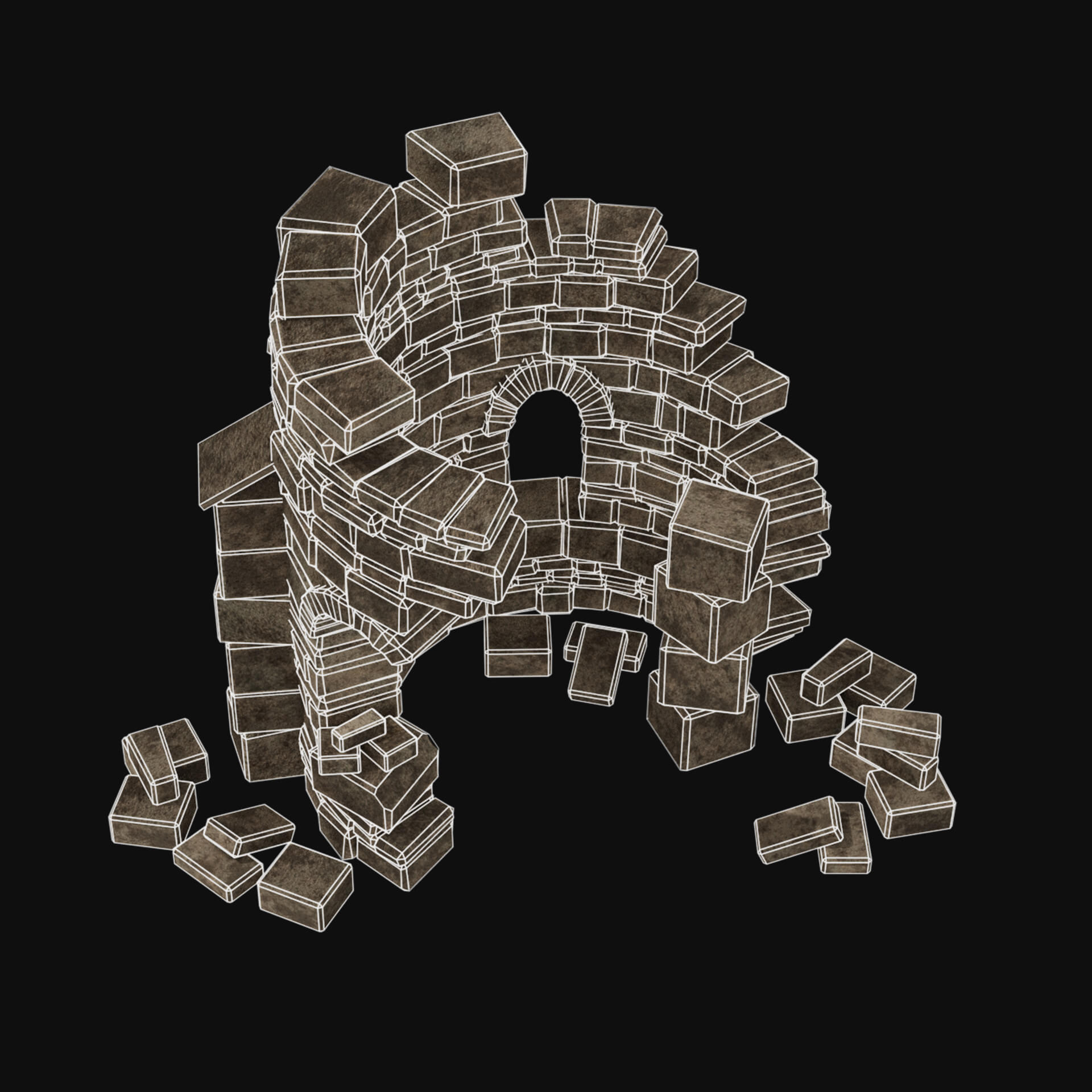 Castle Walls Ancient Ruin Collection - 3D Model by Enterables