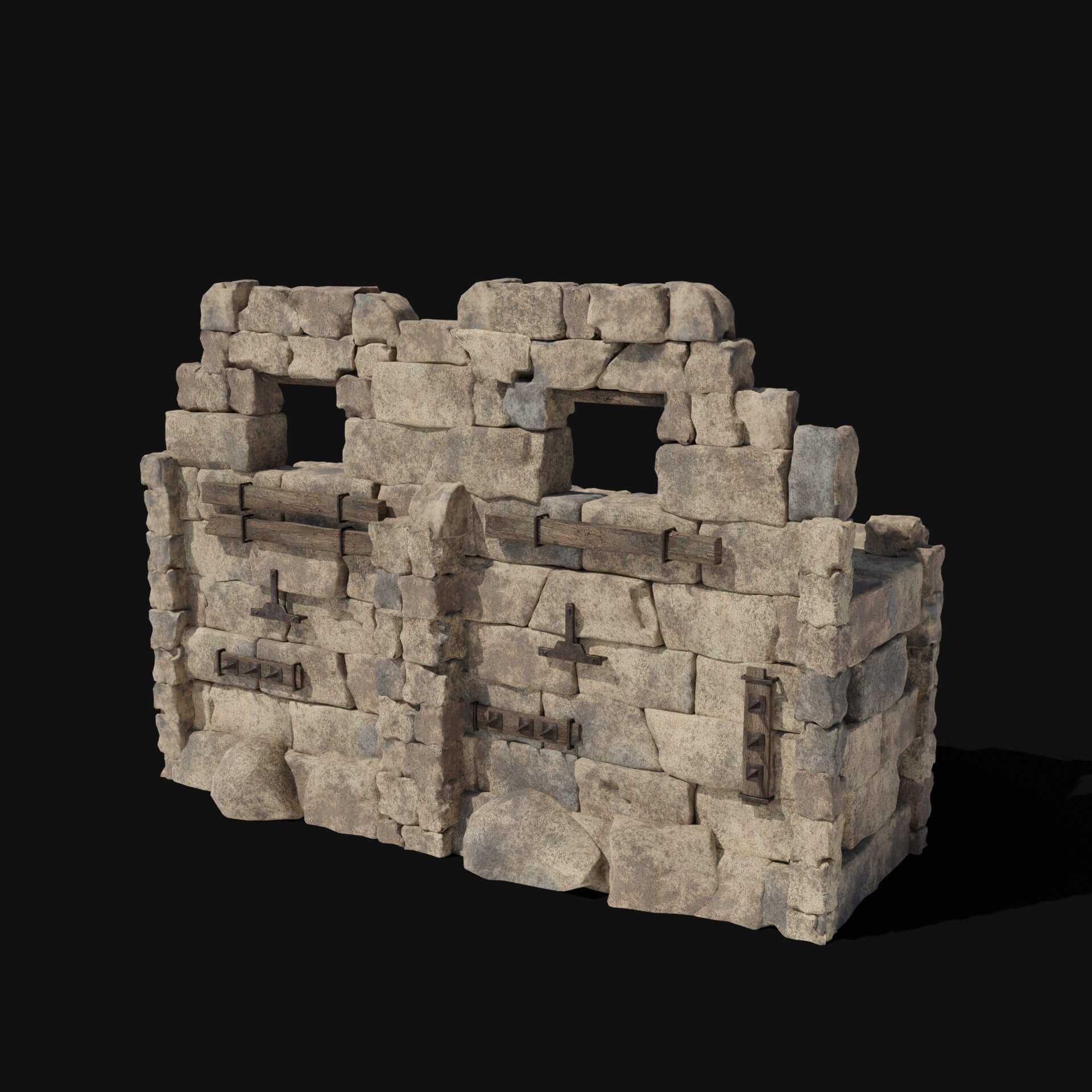 Castle Walls Ruin Collection - 3D Model by Enterables