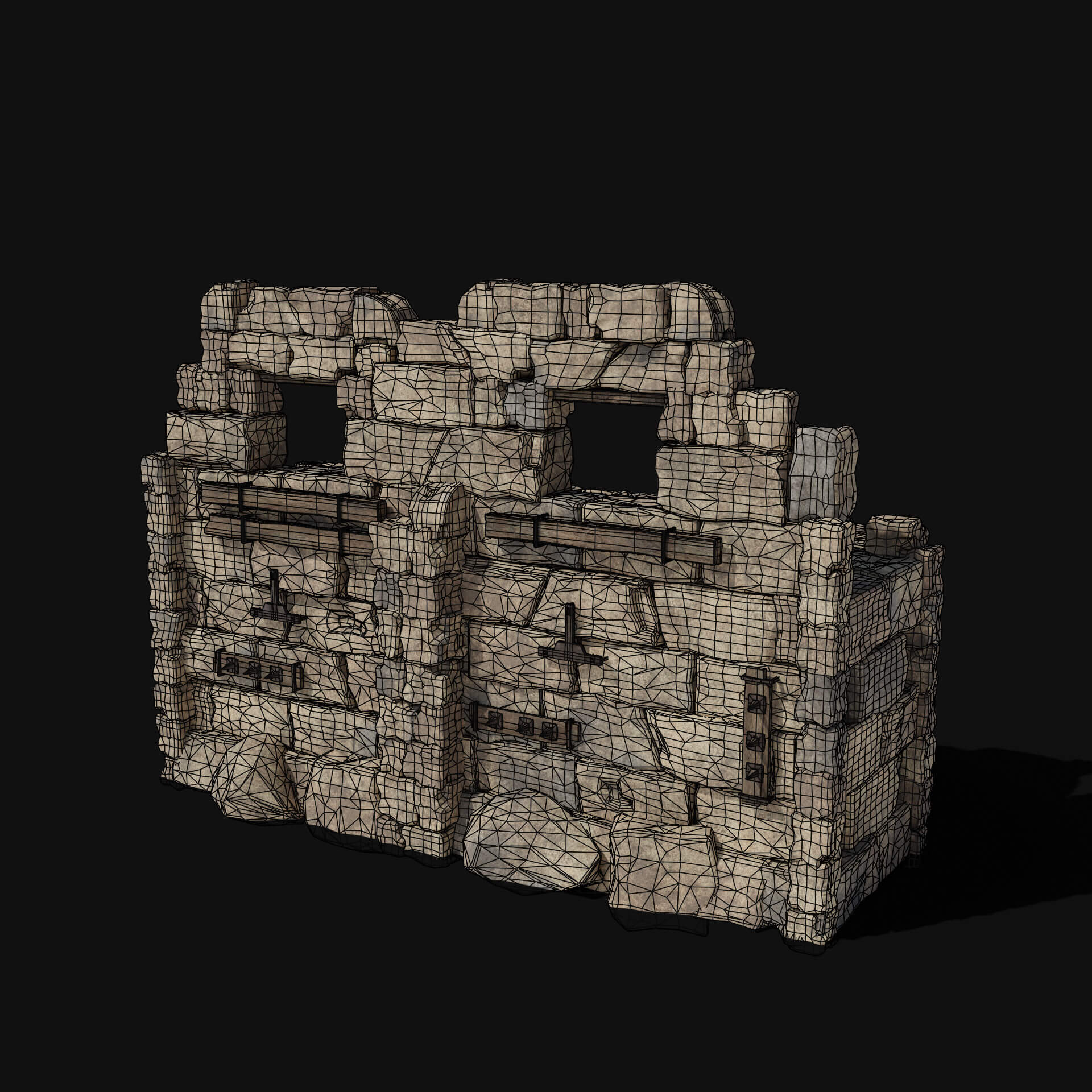Castle Walls Ruin Collection - 3D Model by Enterables