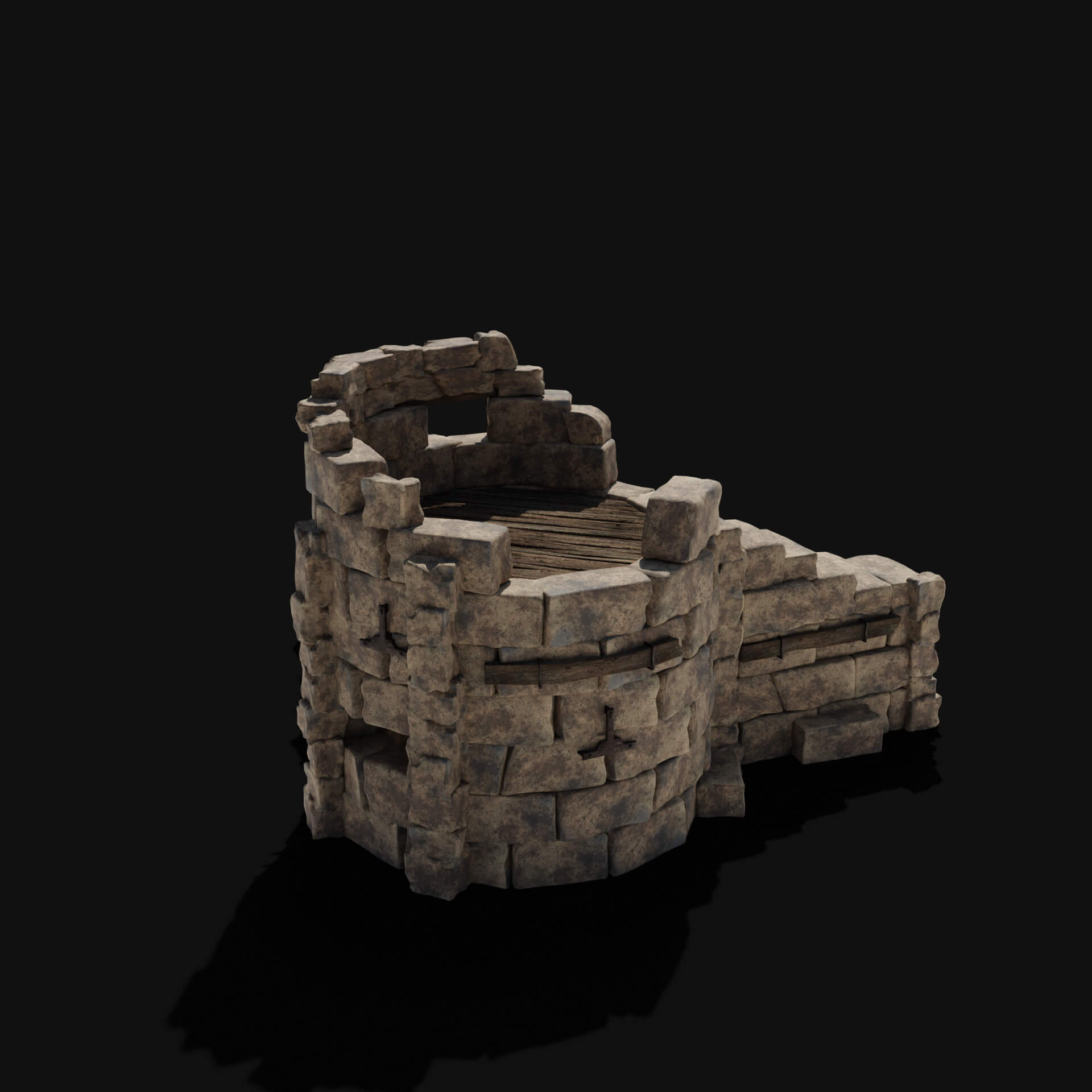 Castle Walls Ruin Collection - 3D Model by Enterables