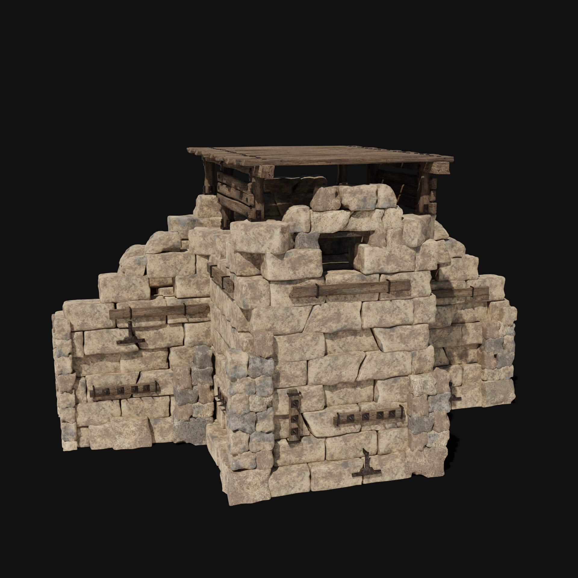 Castle Walls Ruin Collection - 3D Model by Enterables