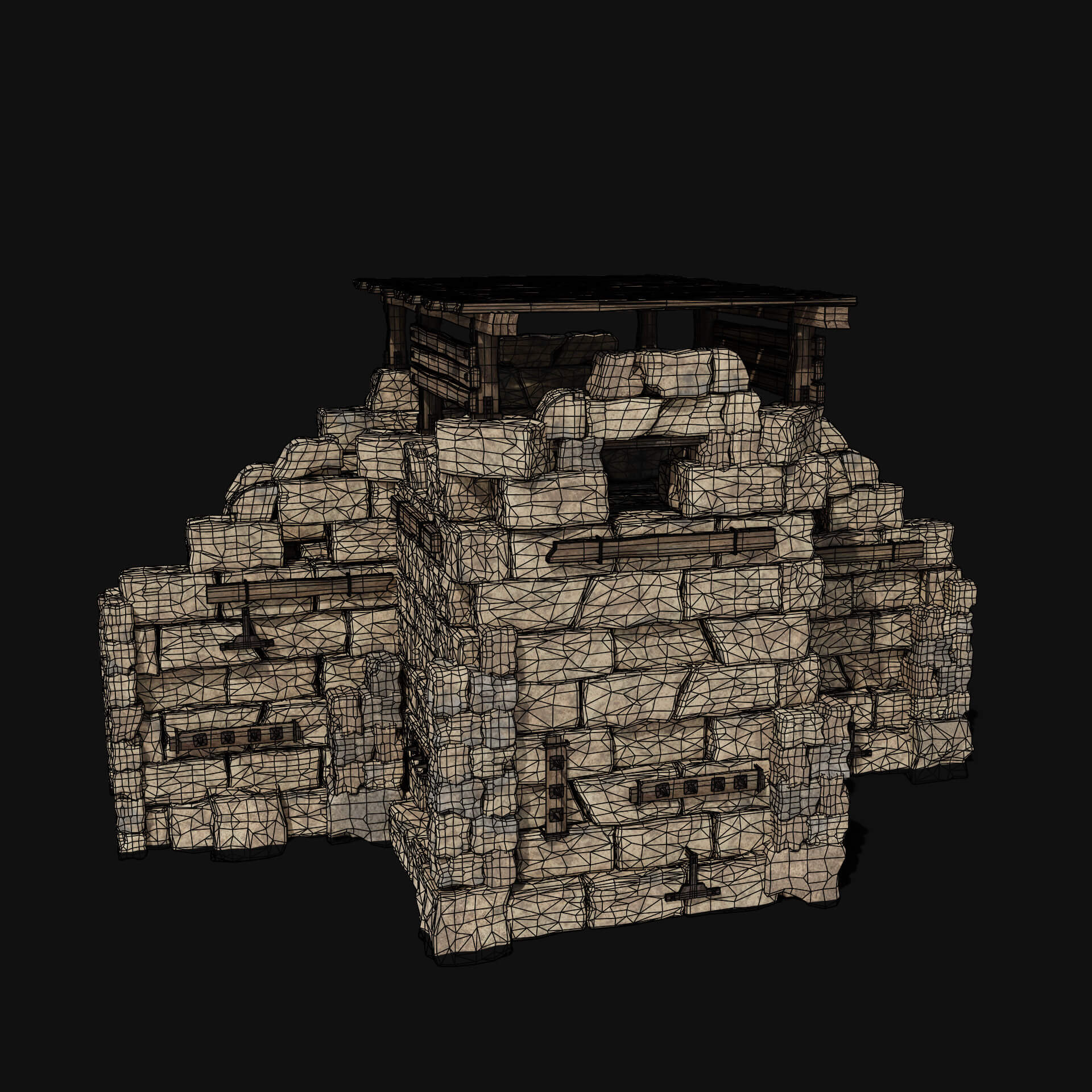 Castle Walls Ruin Collection - 3D Model by Enterables