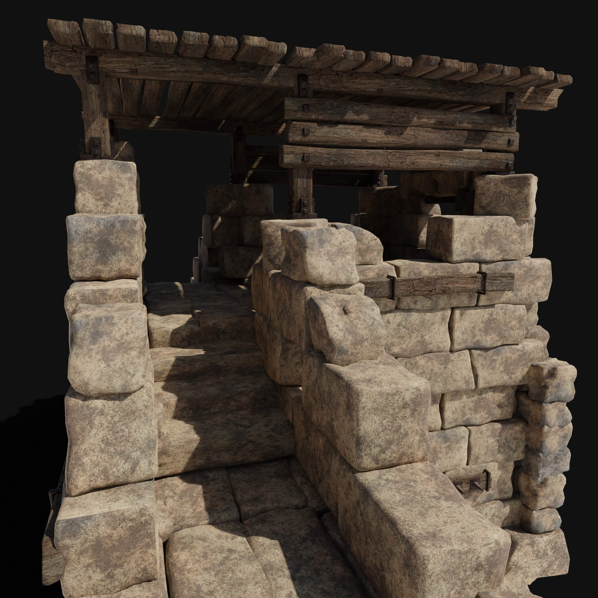 Castle Walls Ruin Collection - 3D Model by Enterables