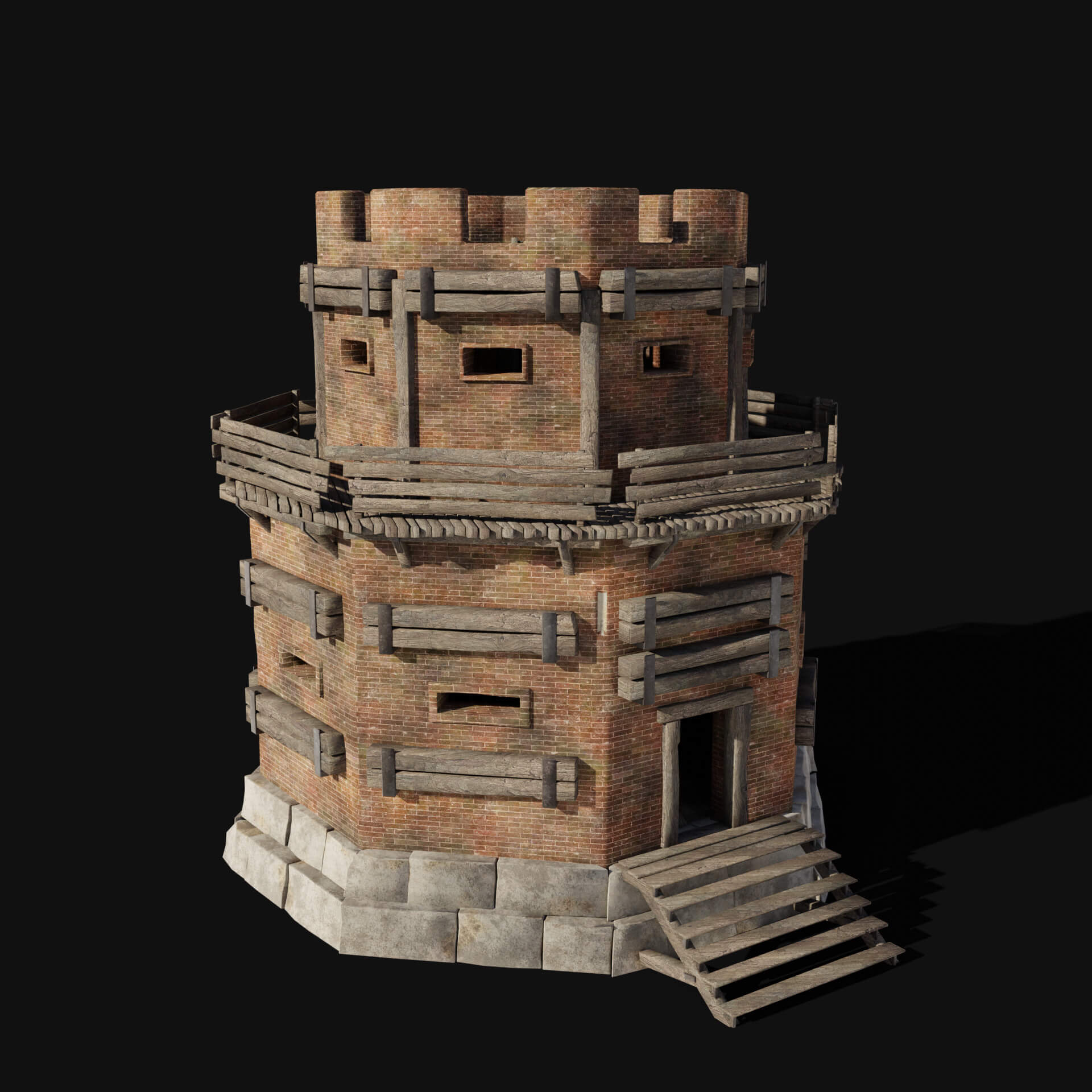 Castle Walls Tower Builder Collection - 3D Model by Enterables