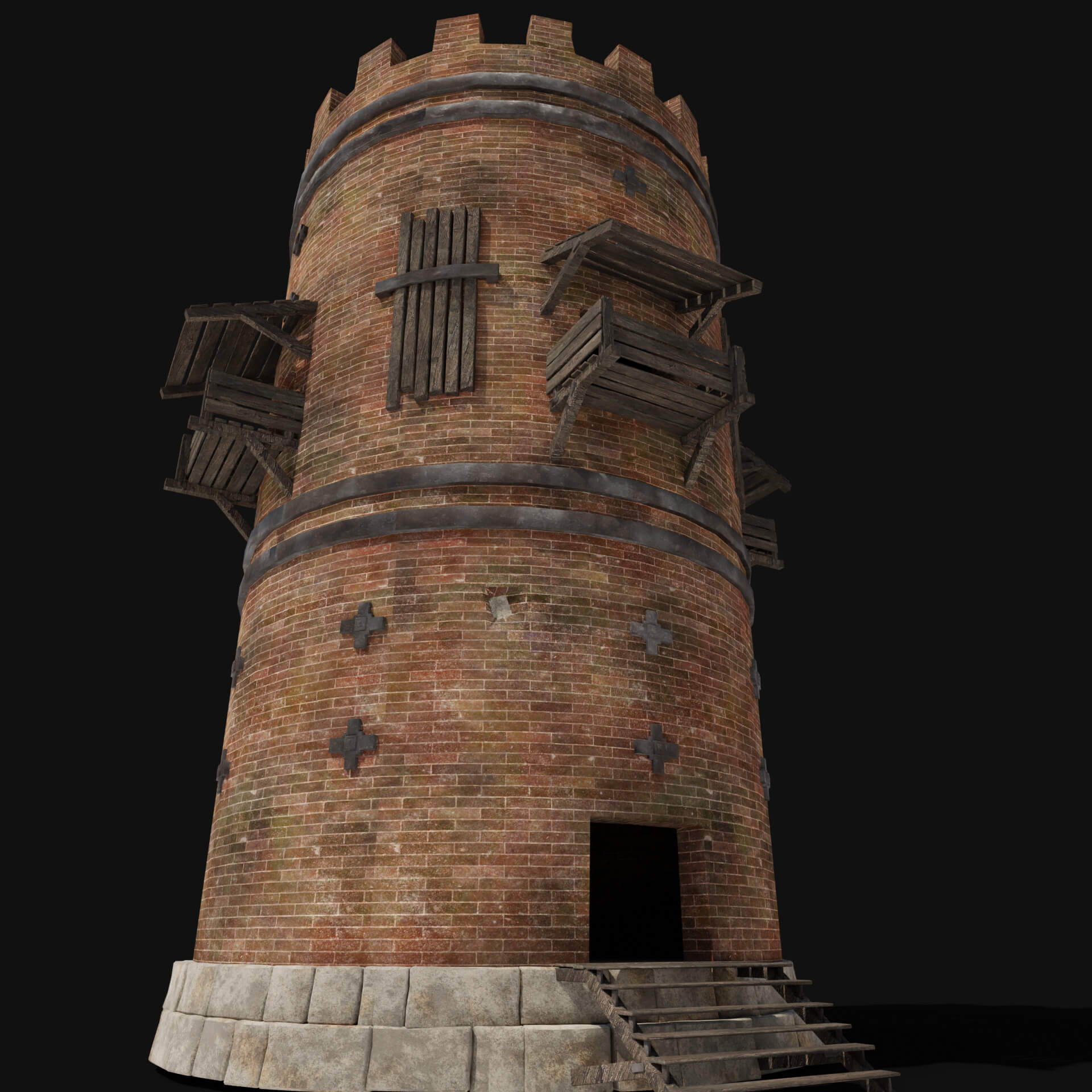 Castle Walls Tower Builder Collection - 3D Model by Enterables