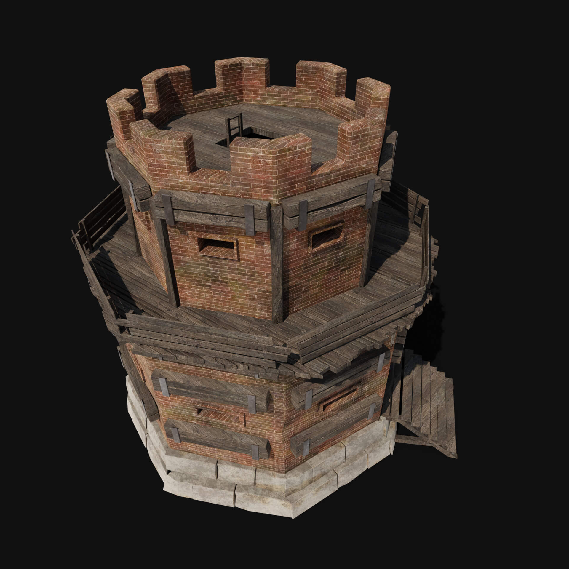 Castle Walls Tower Builder Collection - 3D Model by Enterables
