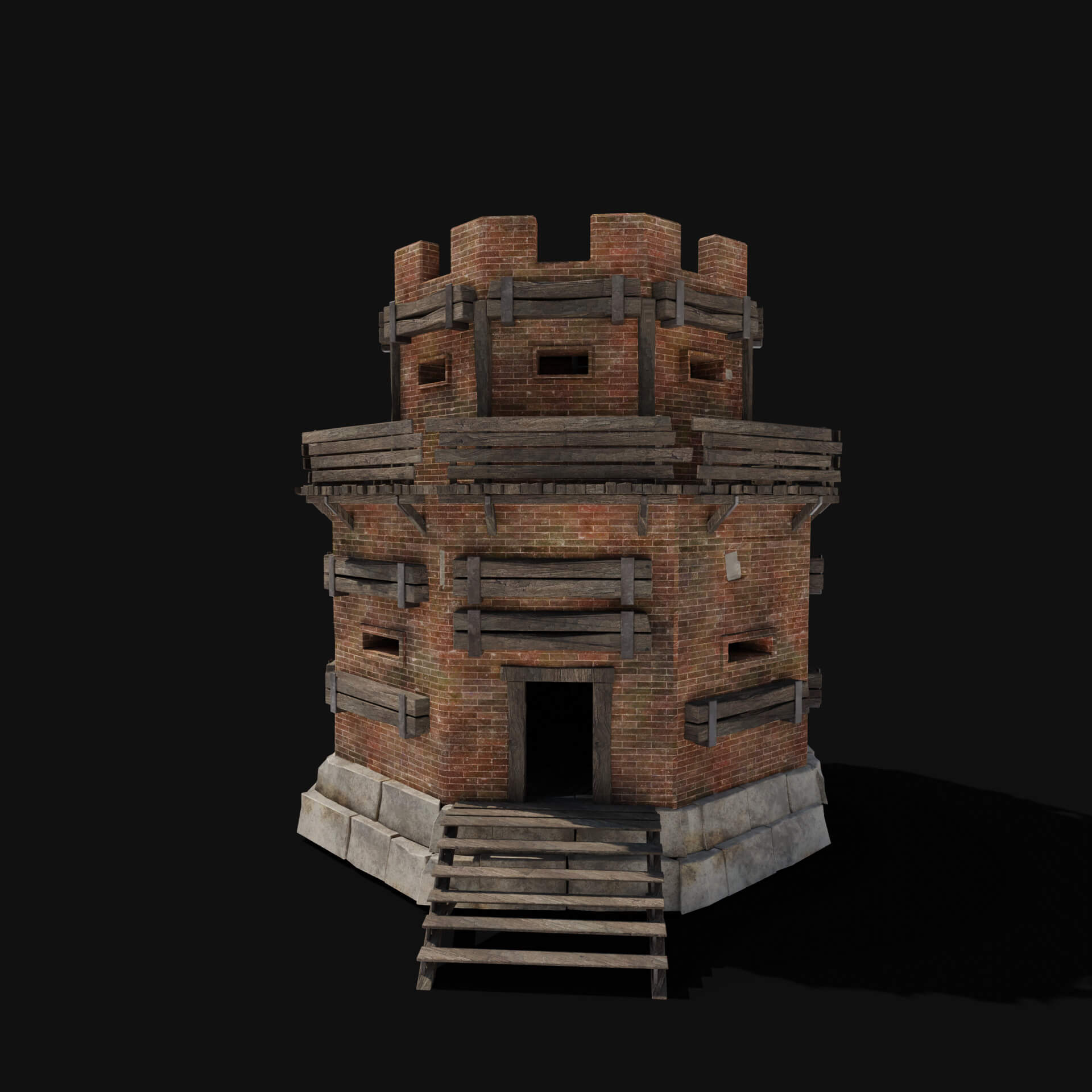 Castle Walls Tower Builder Collection - 3D Model by Enterables
