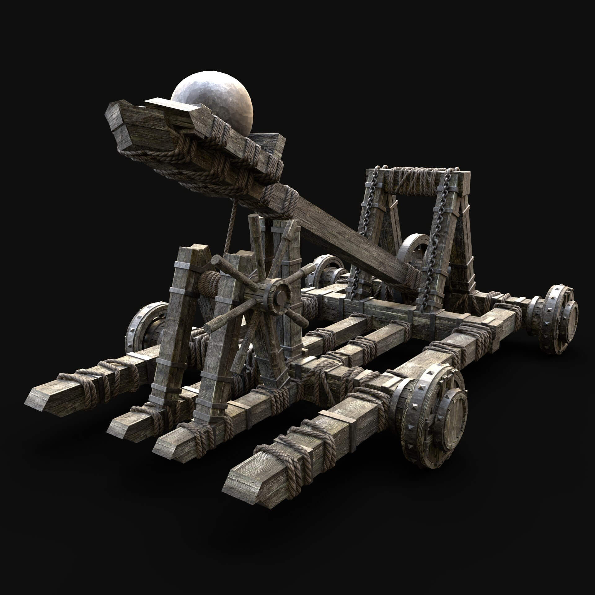 Medieval Catapult - 3D Model by Enterables