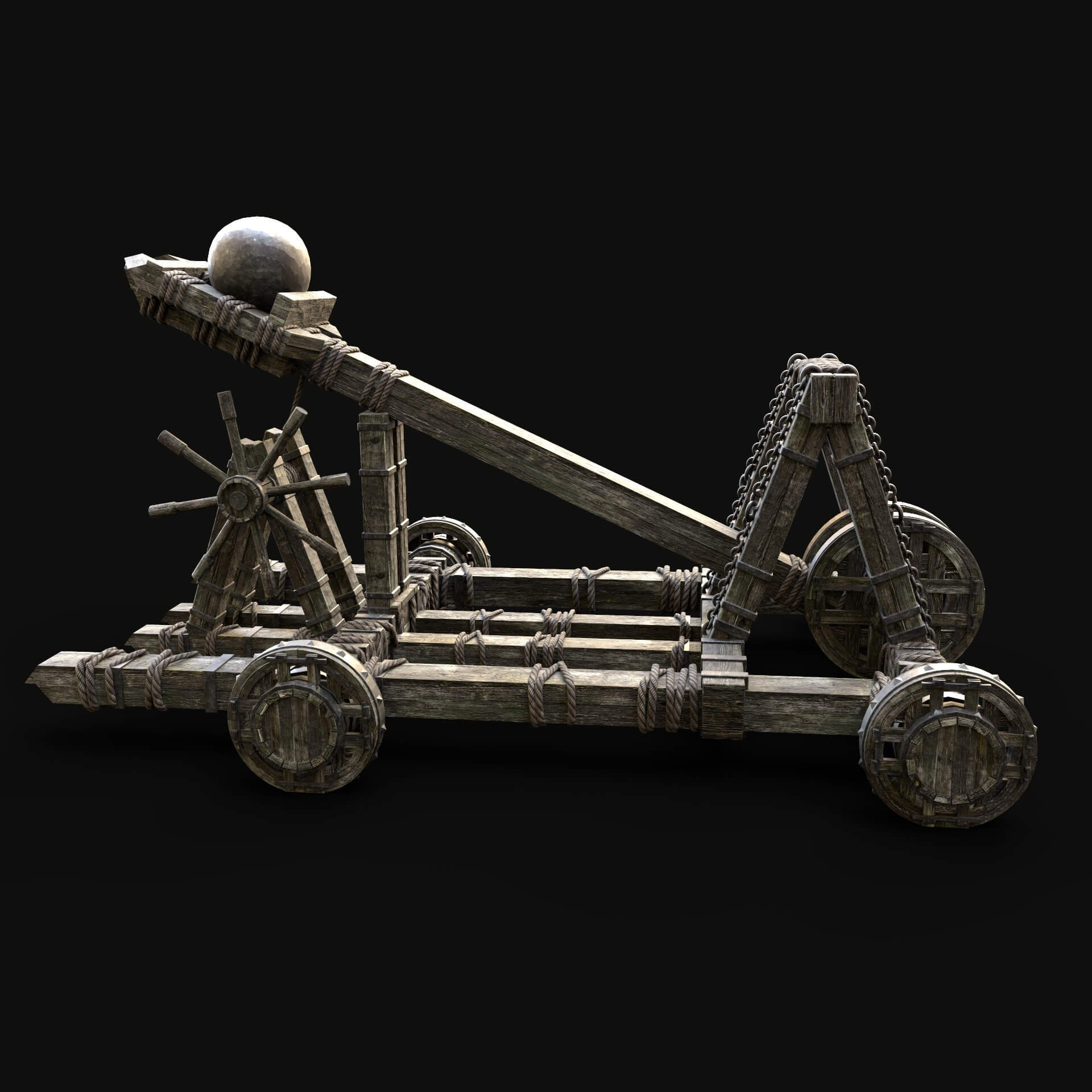 Medieval Catapult - 3D Model by Enterables