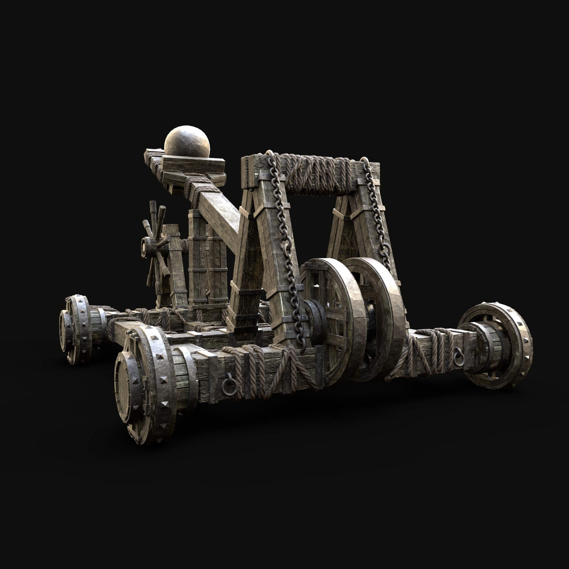 Medieval Catapult - 3D Model by Enterables