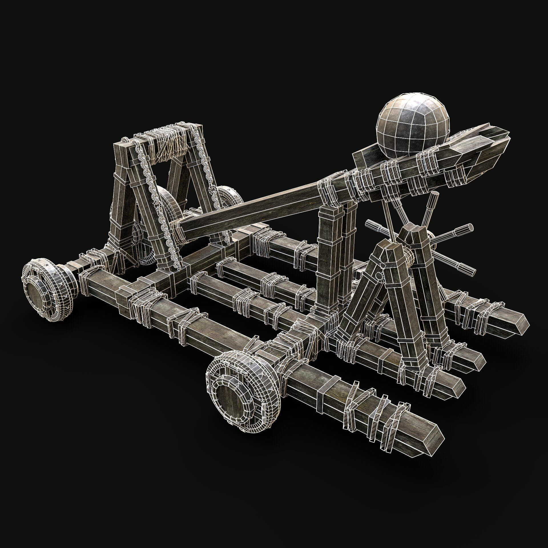 Medieval Catapult - 3D Model by Enterables