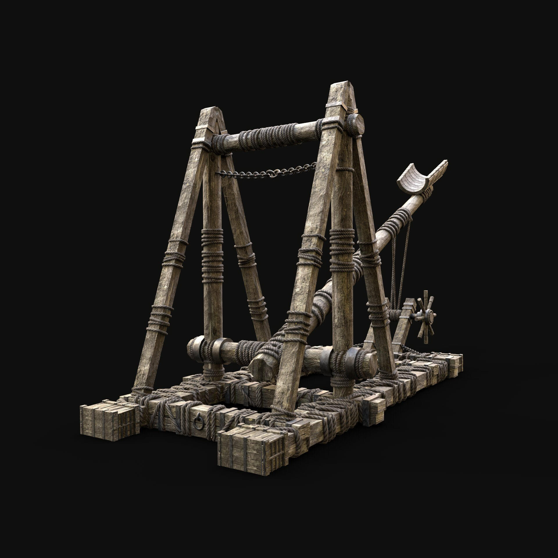Medieval Catapult - 3D Model by Enterables