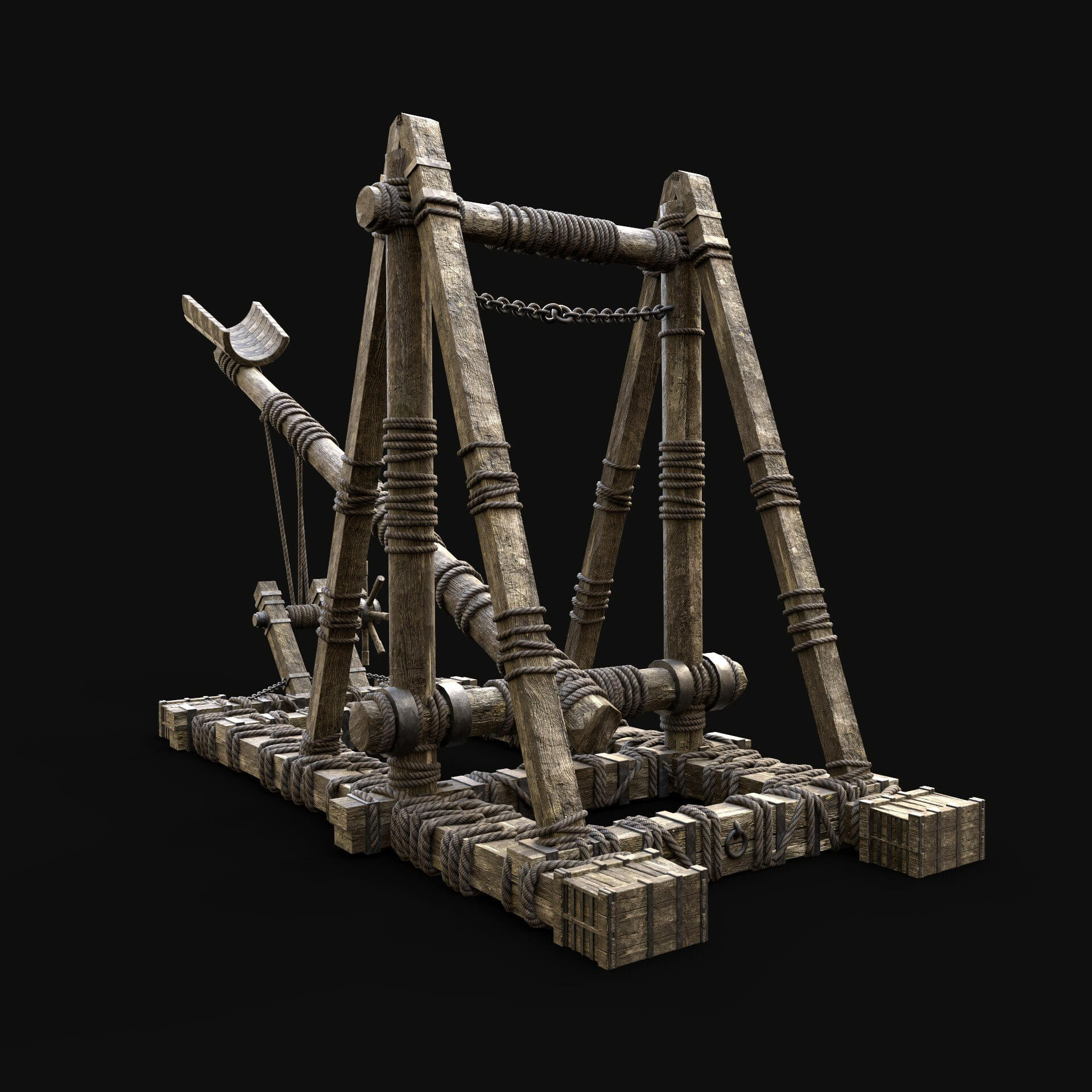 Medieval Catapult - 3D Model by Enterables