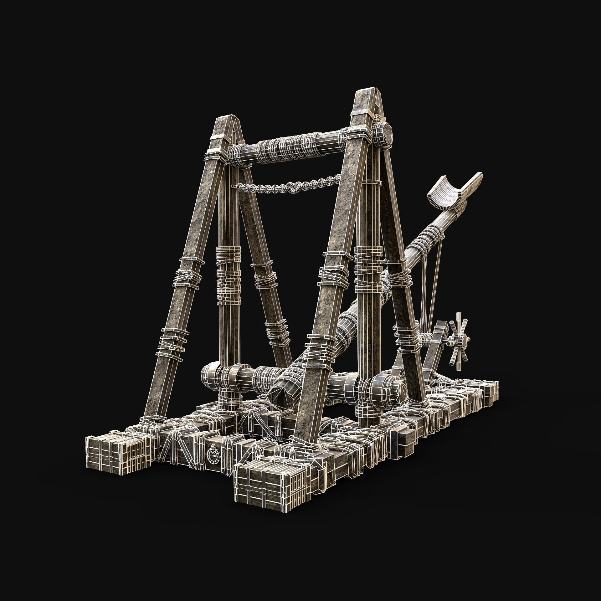 Medieval Catapult - 3D Model by Enterables