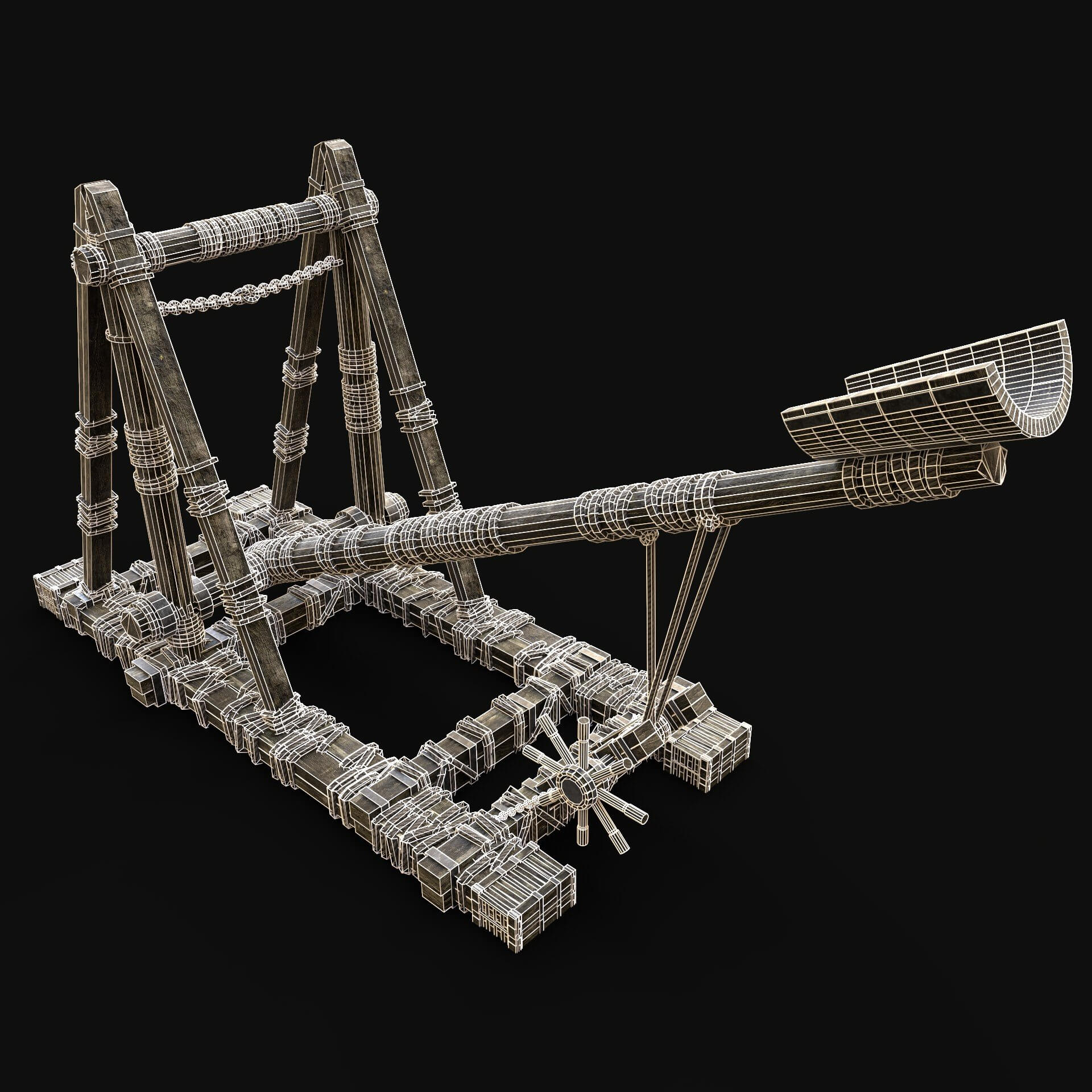 Medieval Catapult - 3D Model by Enterables