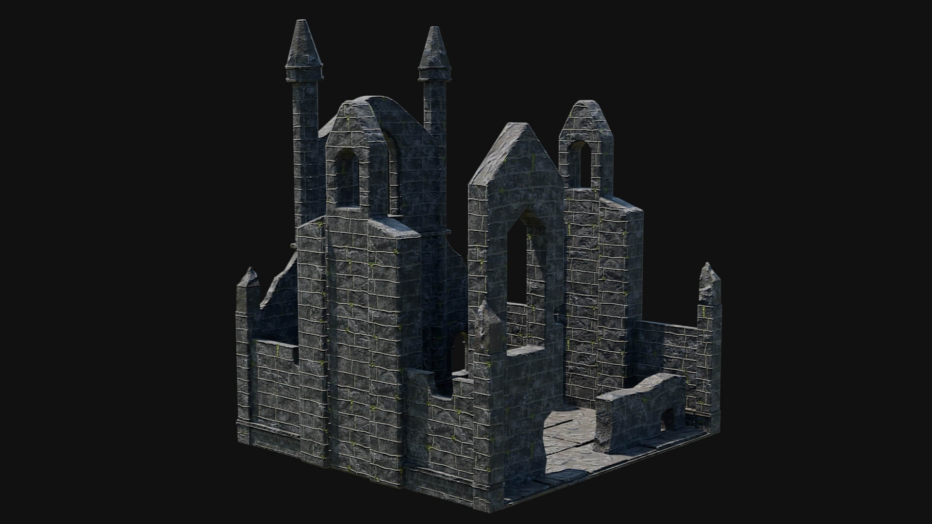 Celtic Medieval Ruins - 3D Model by Enterables