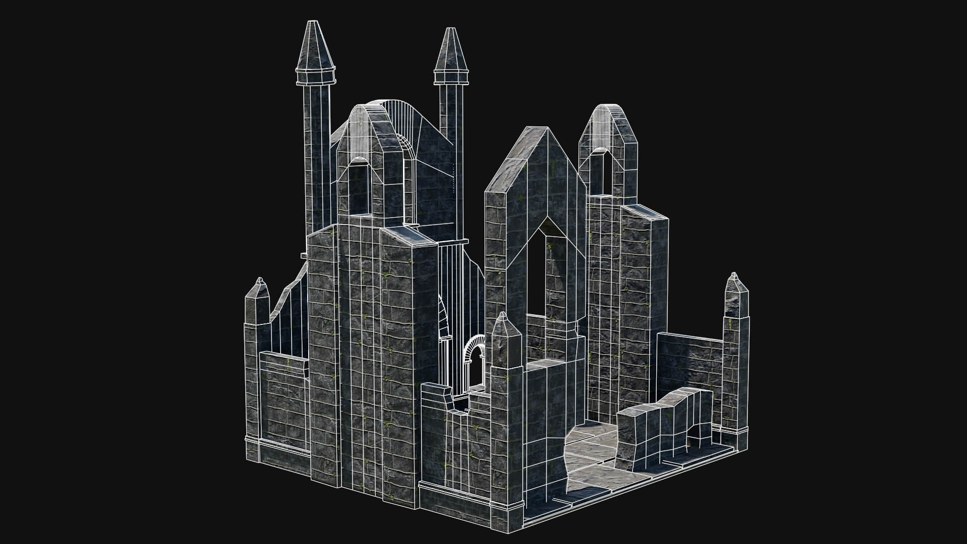 Celtic Medieval Ruins - 3D Model by Enterables