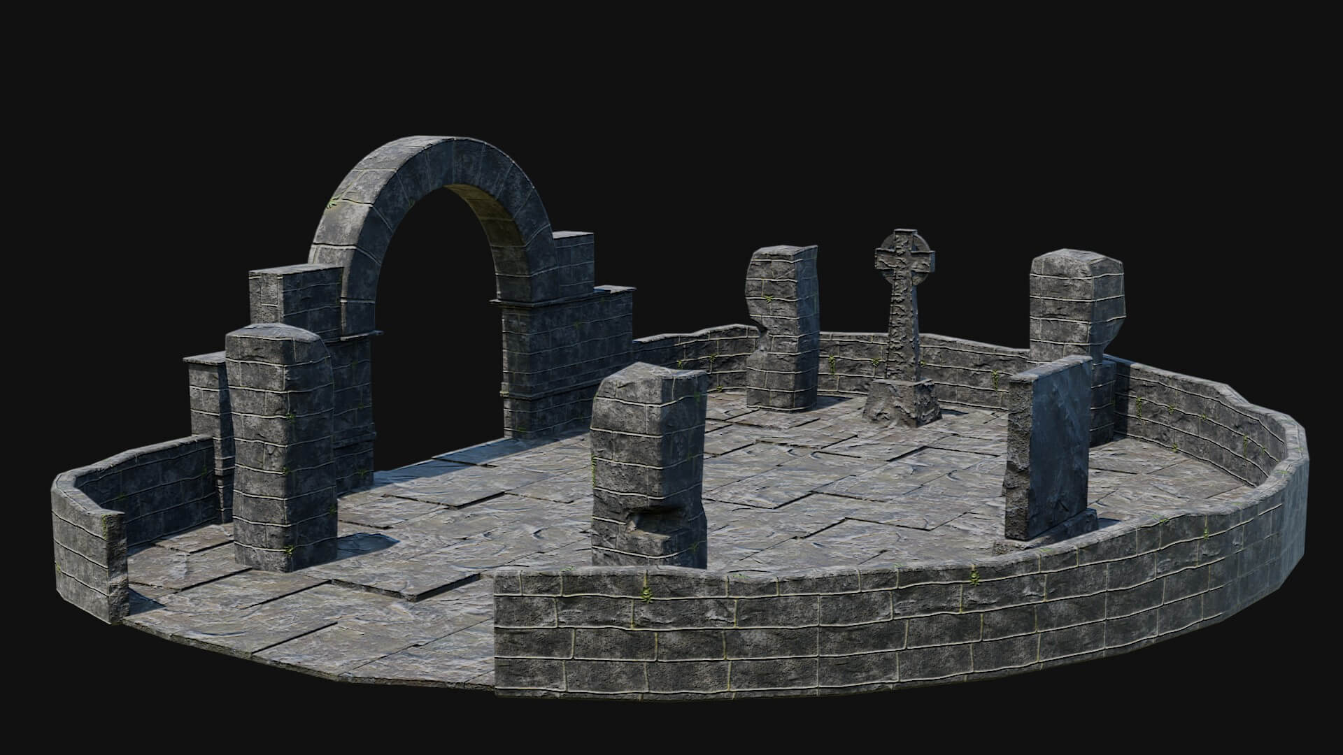 Celtic Medieval Ruins - 3D Model by Enterables