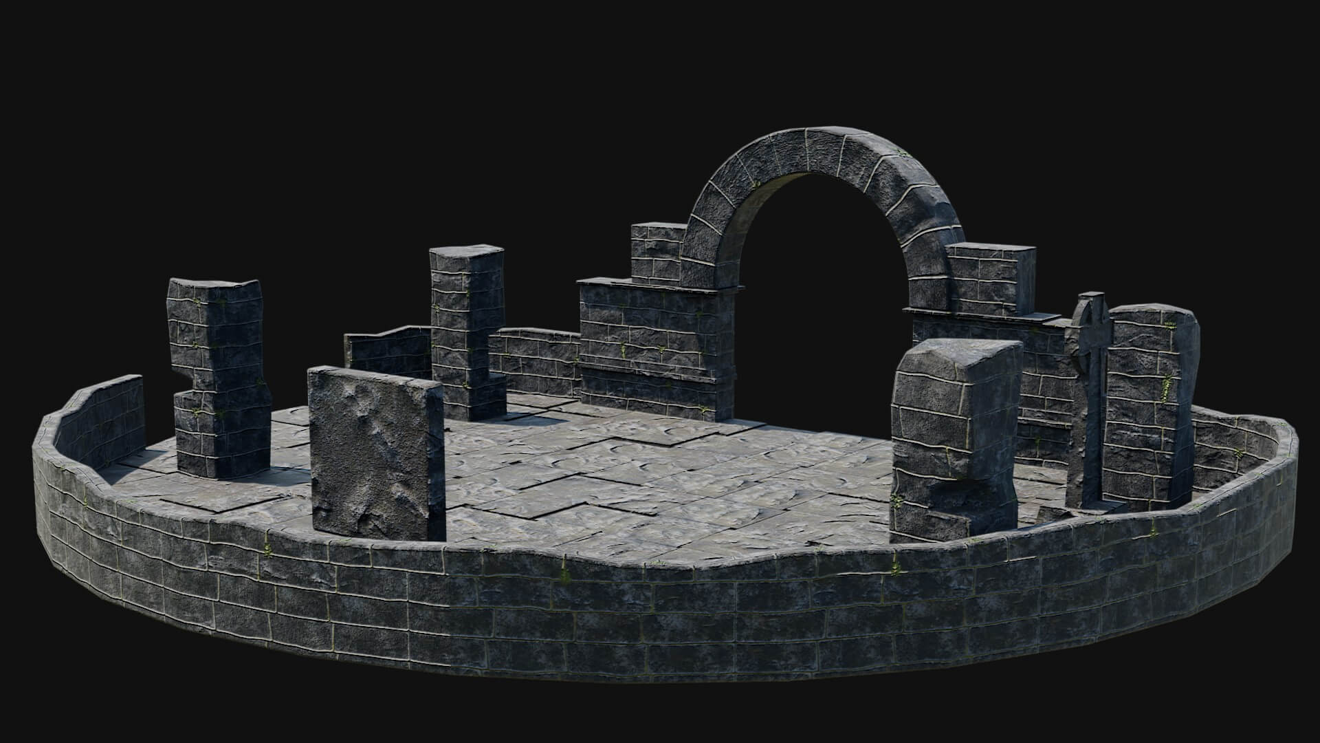 Celtic Medieval Ruins - 3D Model by Enterables