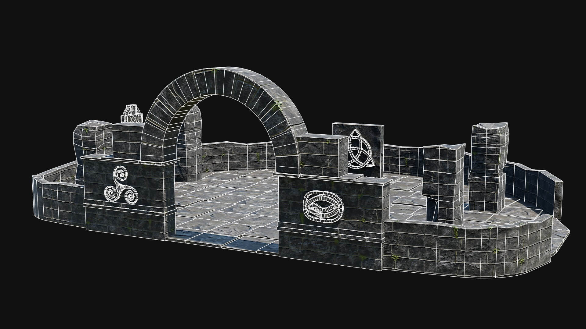 Celtic Medieval Ruins - 3D Model by Enterables