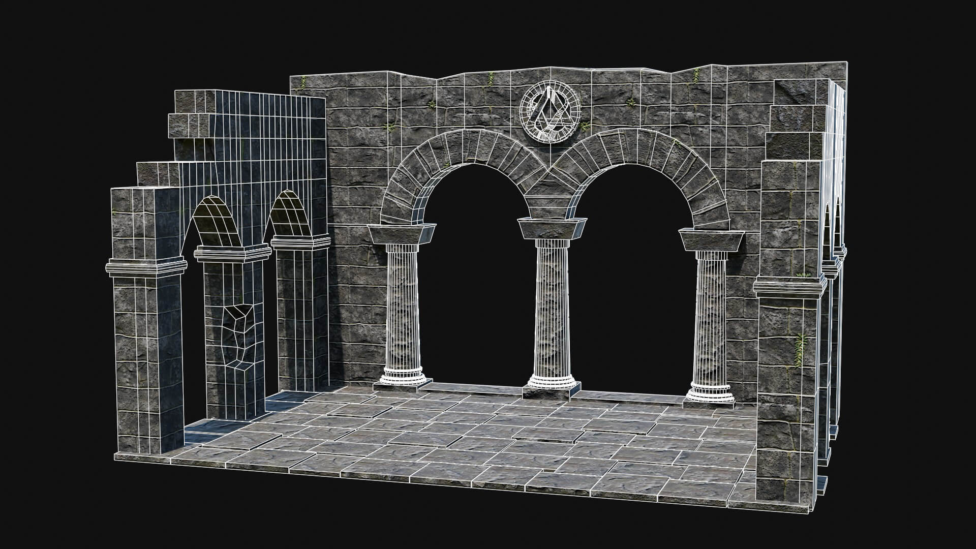 1:35 Scale Ruins Diorama Landscape Scenery 1:35 Scale Ruins Building ...