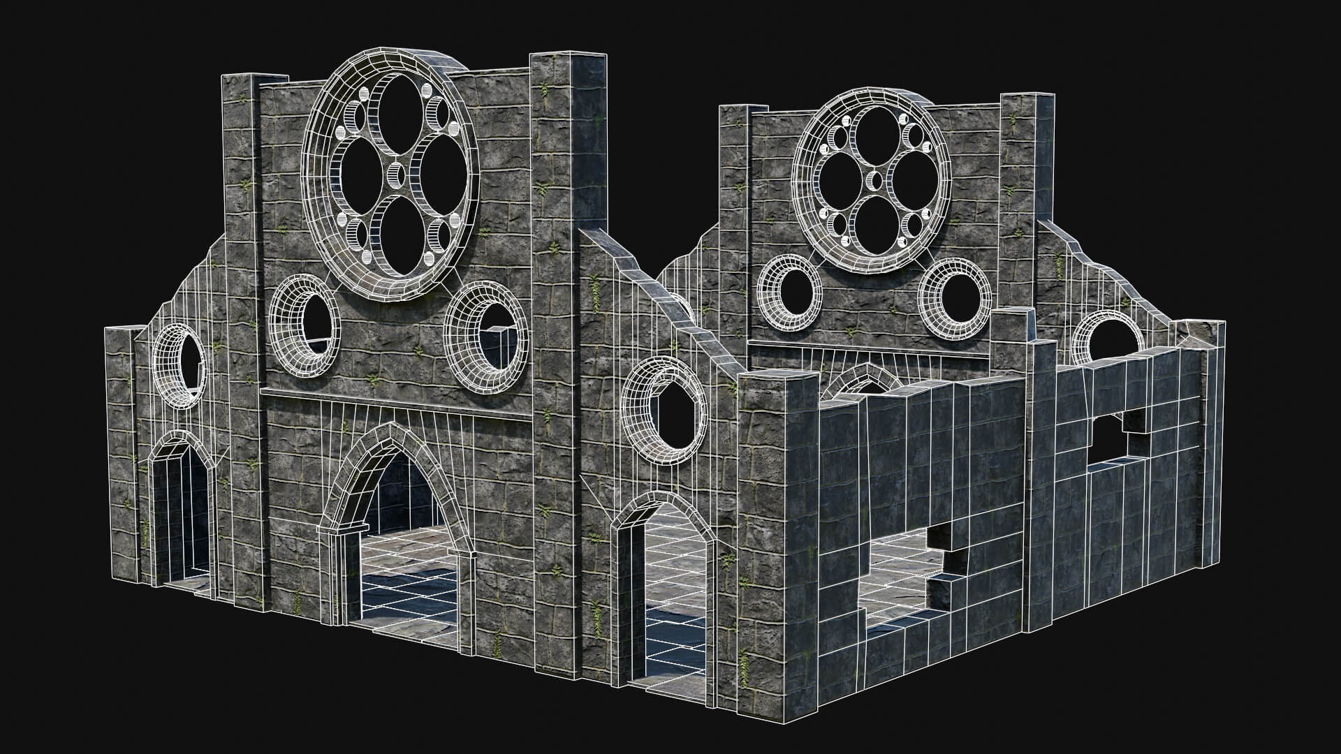 Celtic Medieval Ruins - 3D Model by Enterables