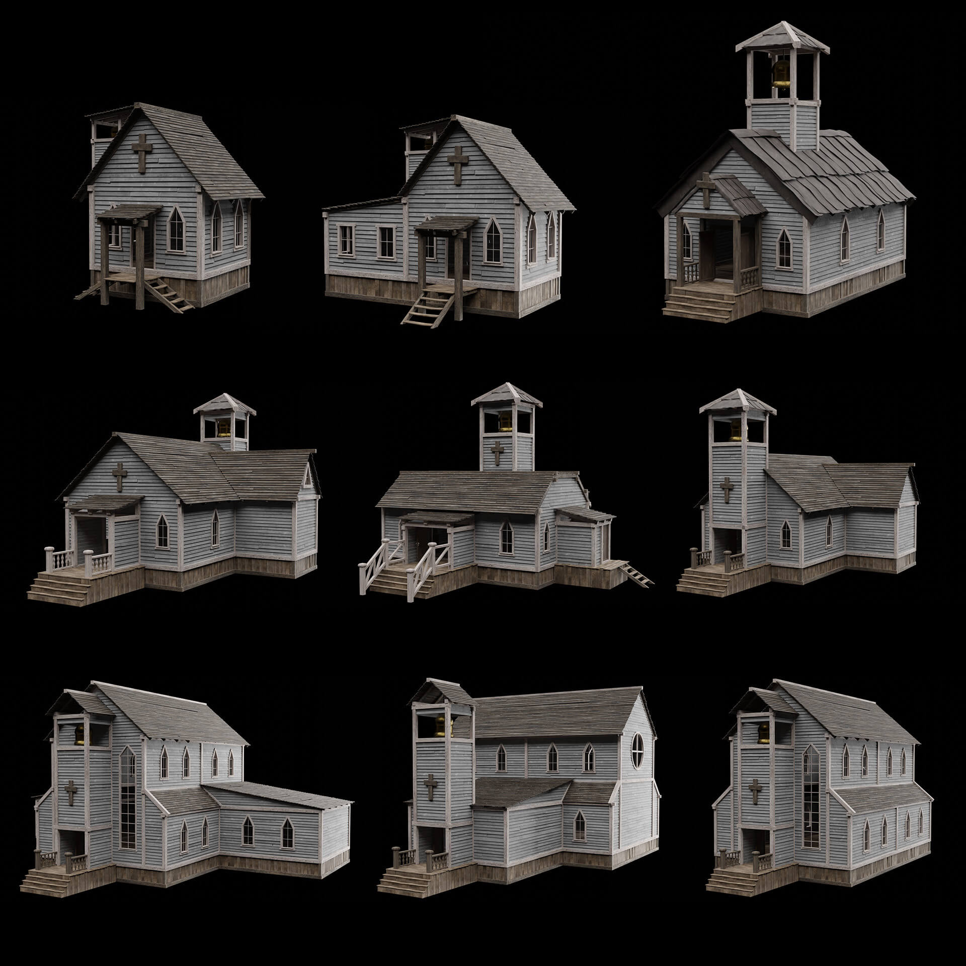 Church Medieval Gothic Mega Collection - 3D Model by Enterables