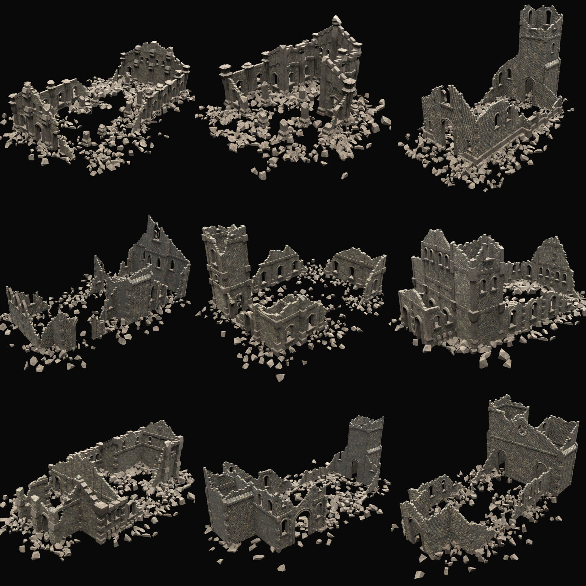 Church Medieval Gothic Mega Collection - 3D Model by Enterables