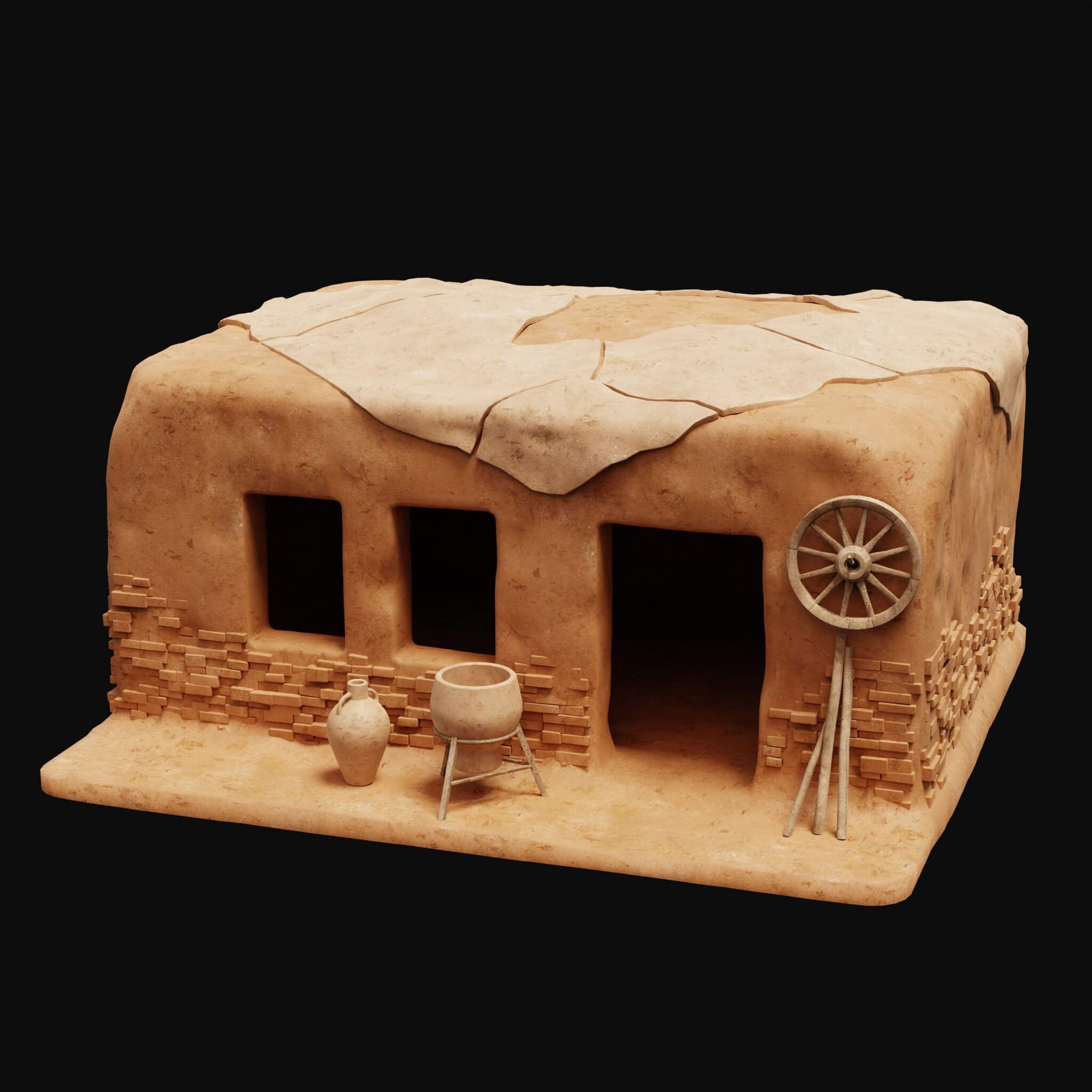 Clay Desert House Ancient Collection - 3D Model by Enterables