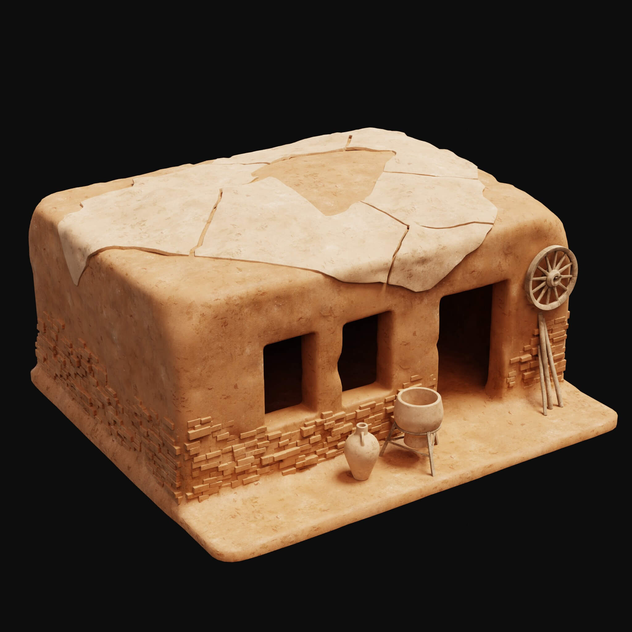 Clay Desert House Ancient Collection - 3D Model by Enterables