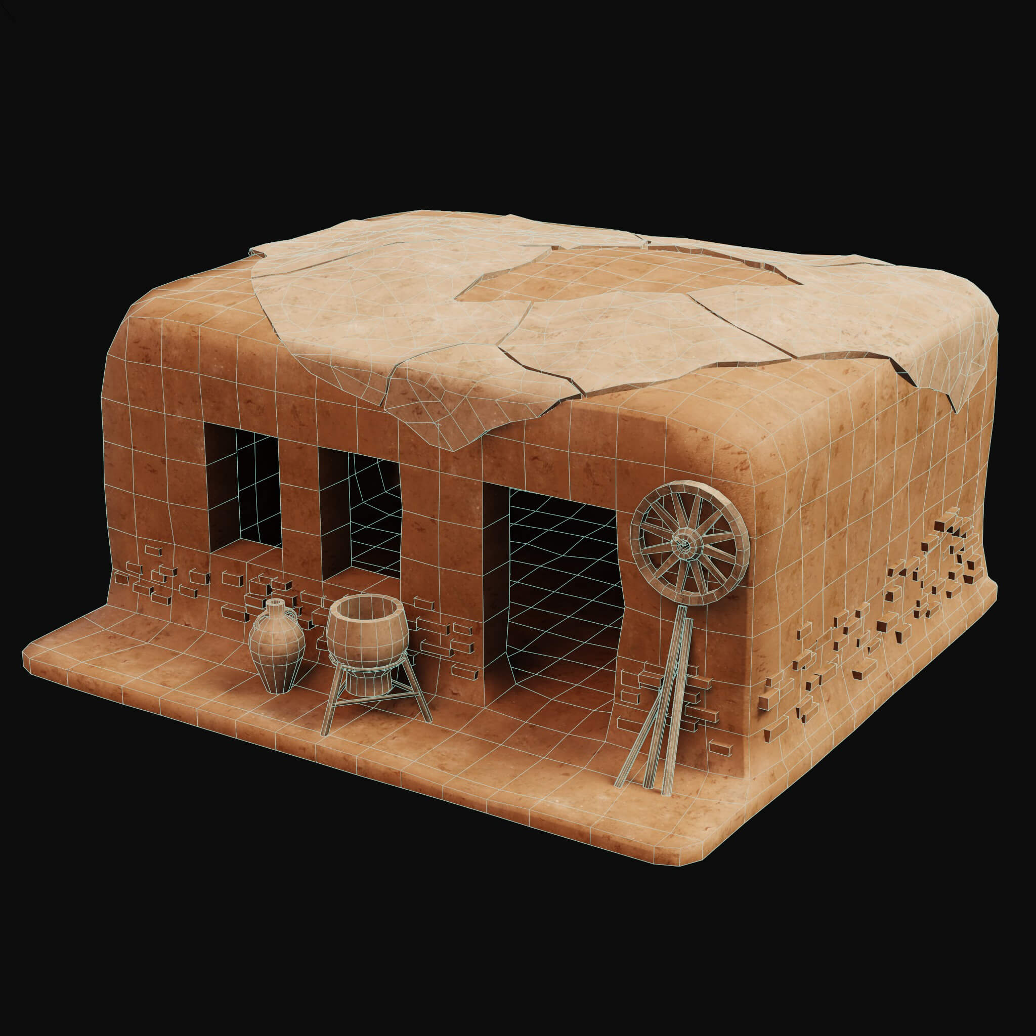 Clay Desert House Ancient Collection - 3D Model by Enterables