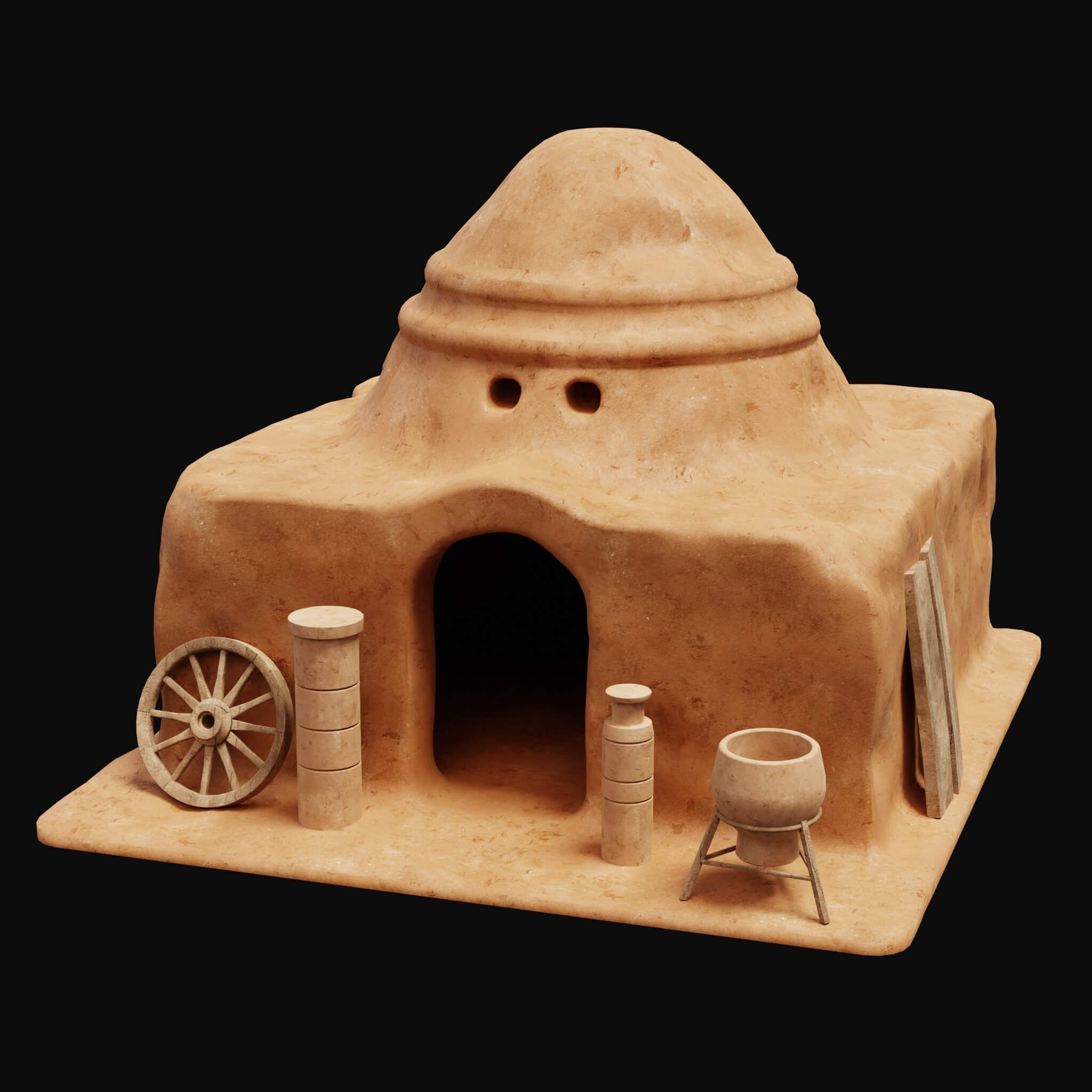 Clay Desert House Ancient Collection - 3D Model by Enterables