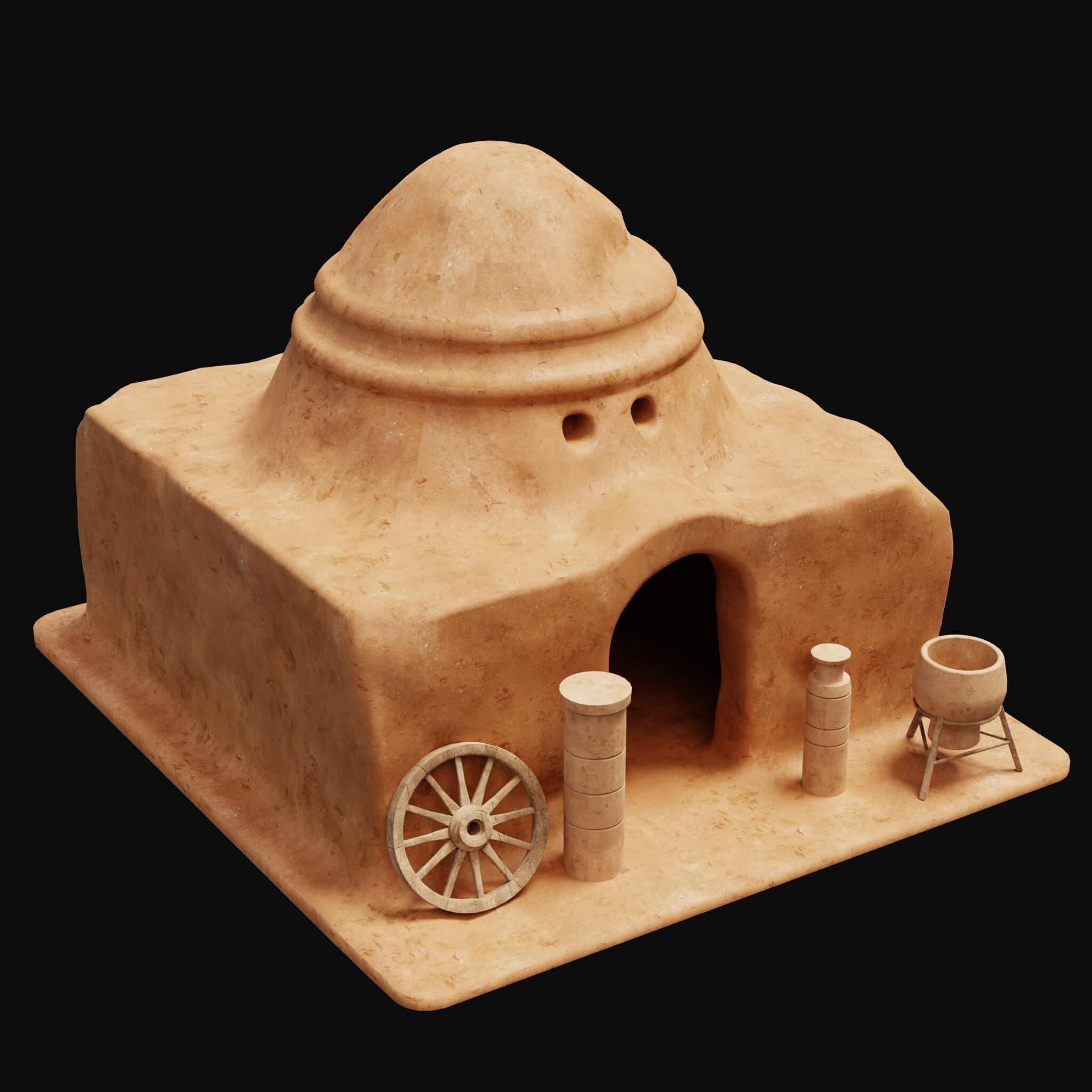 Clay Desert House Ancient Collection - 3D Model by Enterables