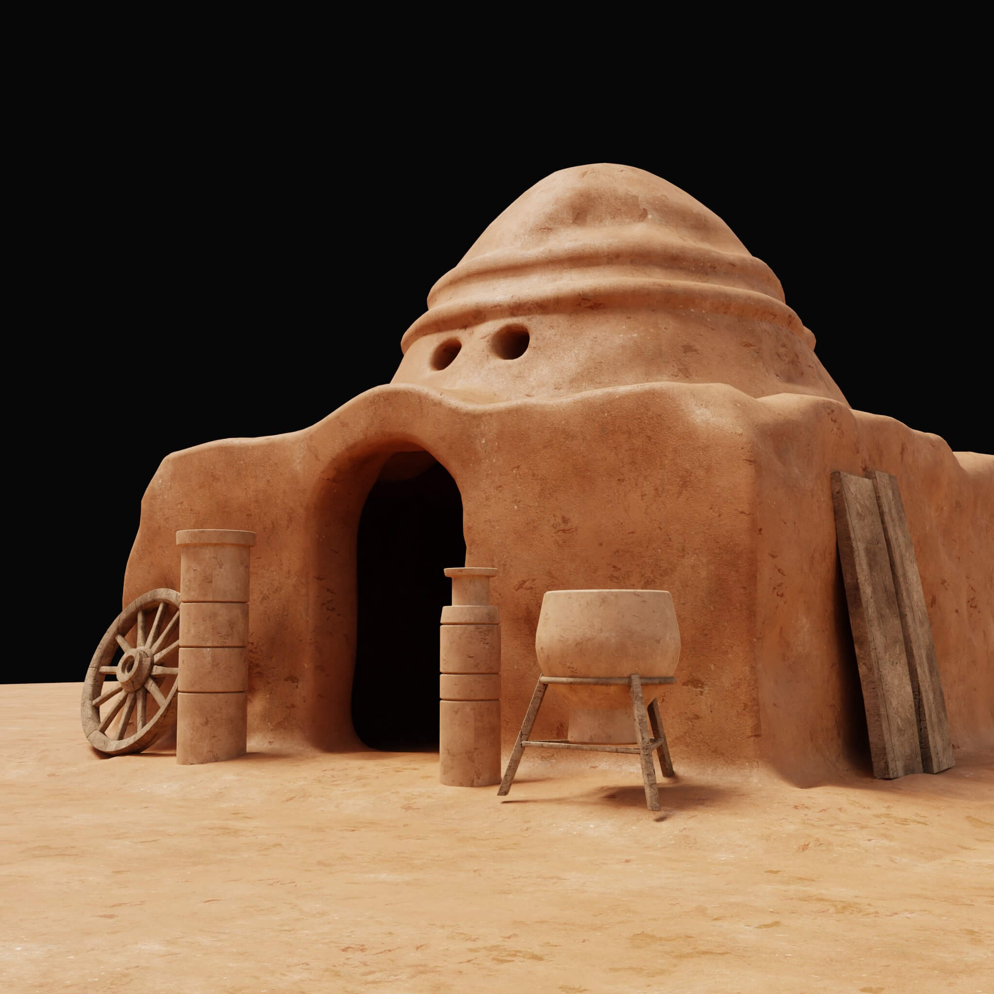 Clay Desert House Ancient Collection - 3D Model by Enterables