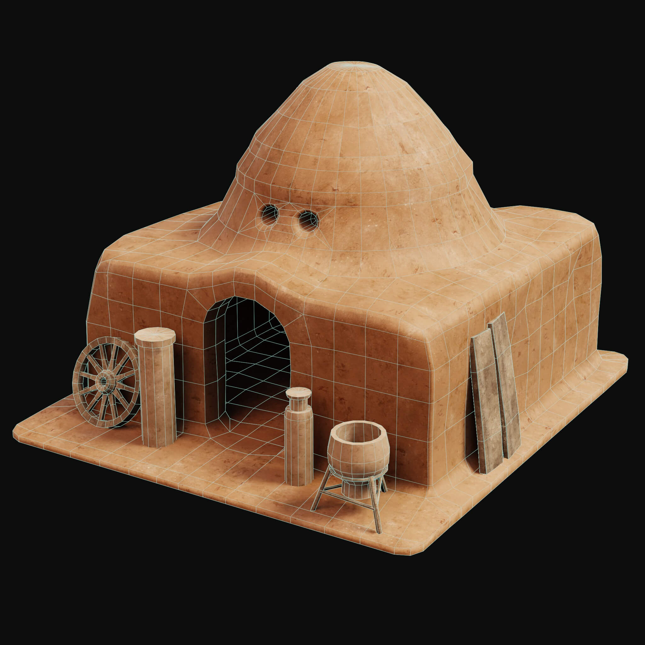Clay Desert House Ancient Collection - 3D Model by Enterables