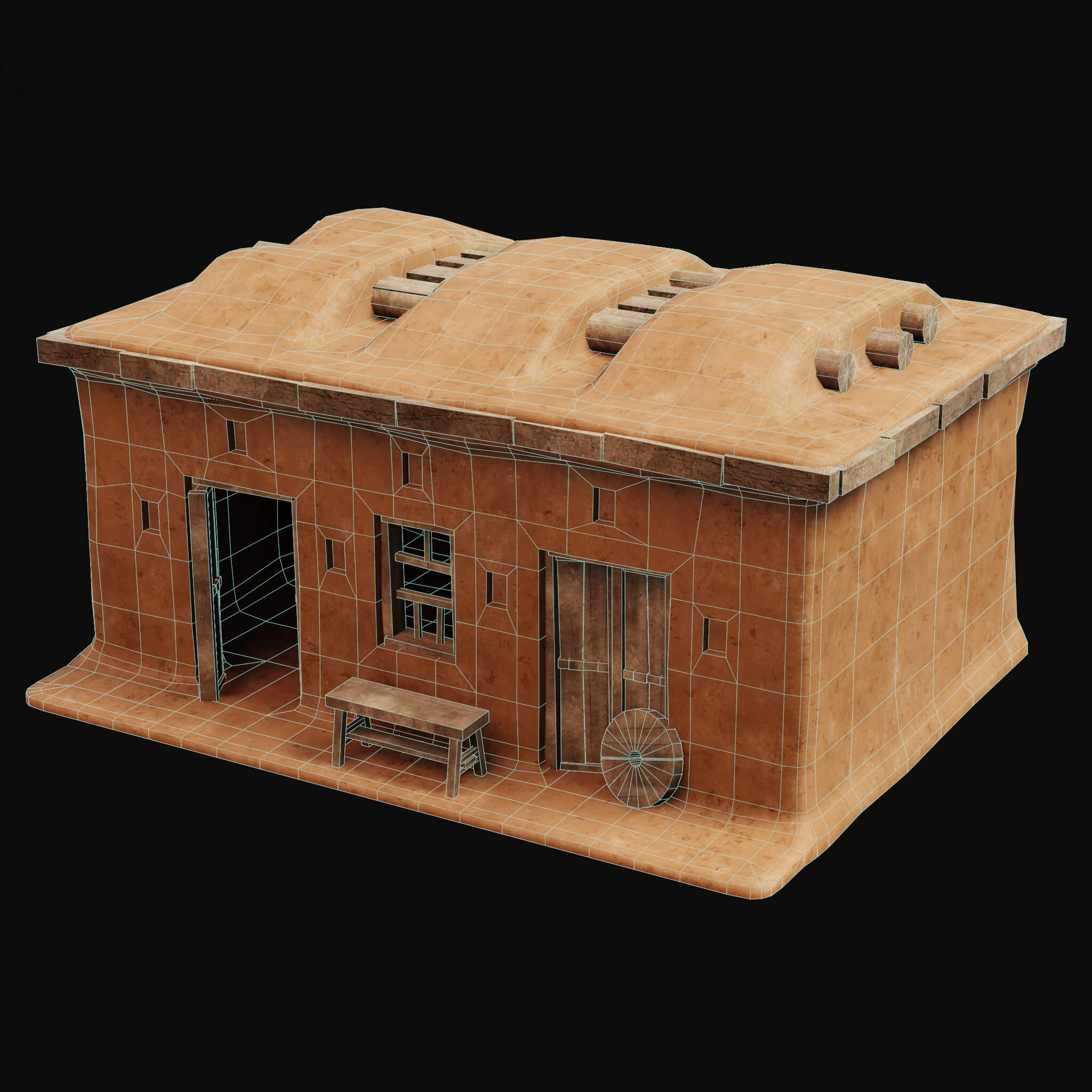 Clay Desert House Ancient Collection - 3D Model by Enterables