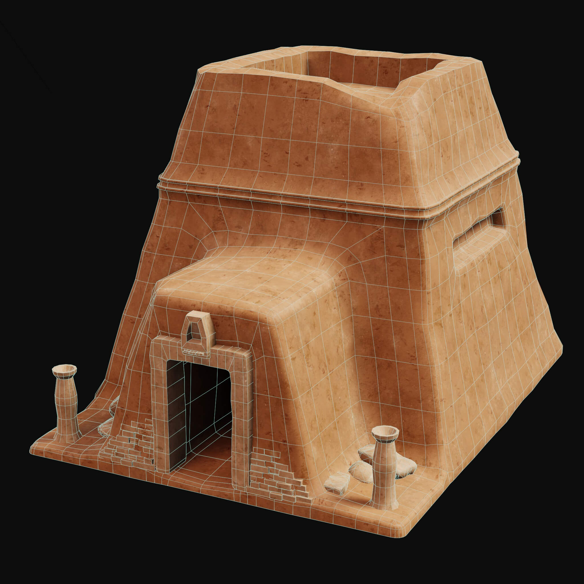 Clay Desert House Ancient Collection - 3D Model by Enterables