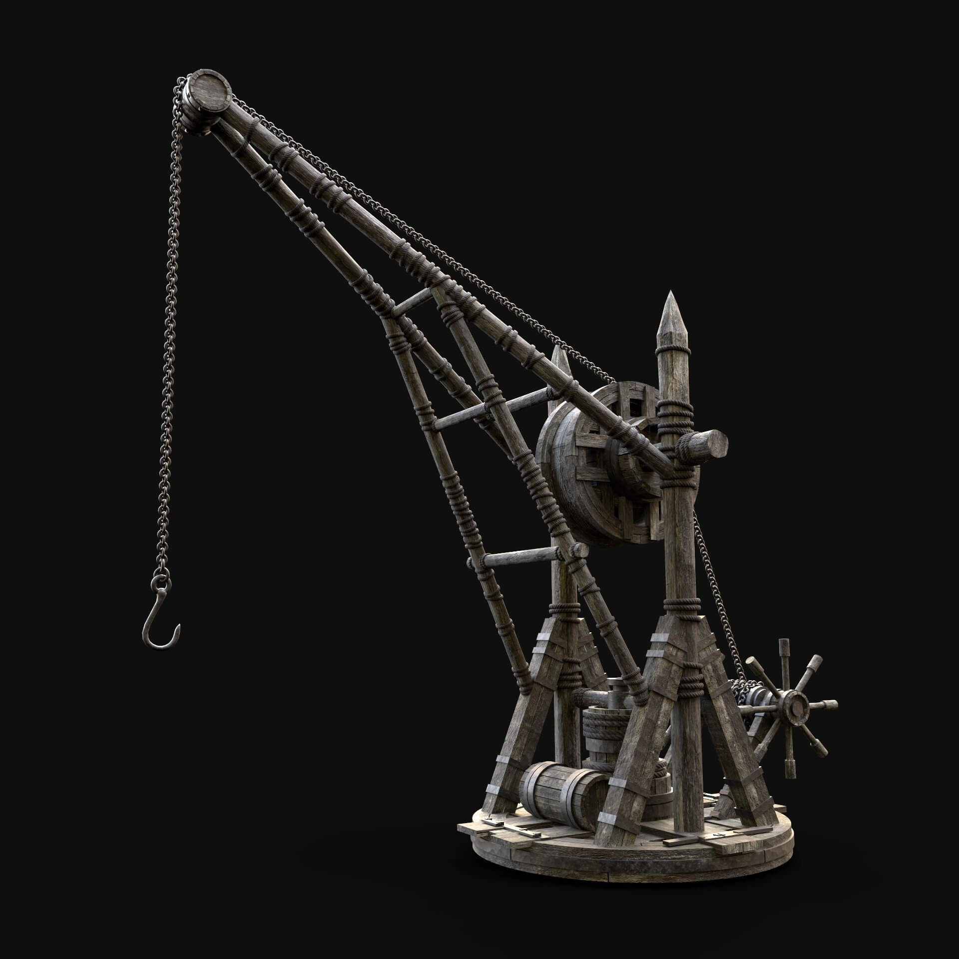 Medieval Crane Lift - 3D Model by Enterables